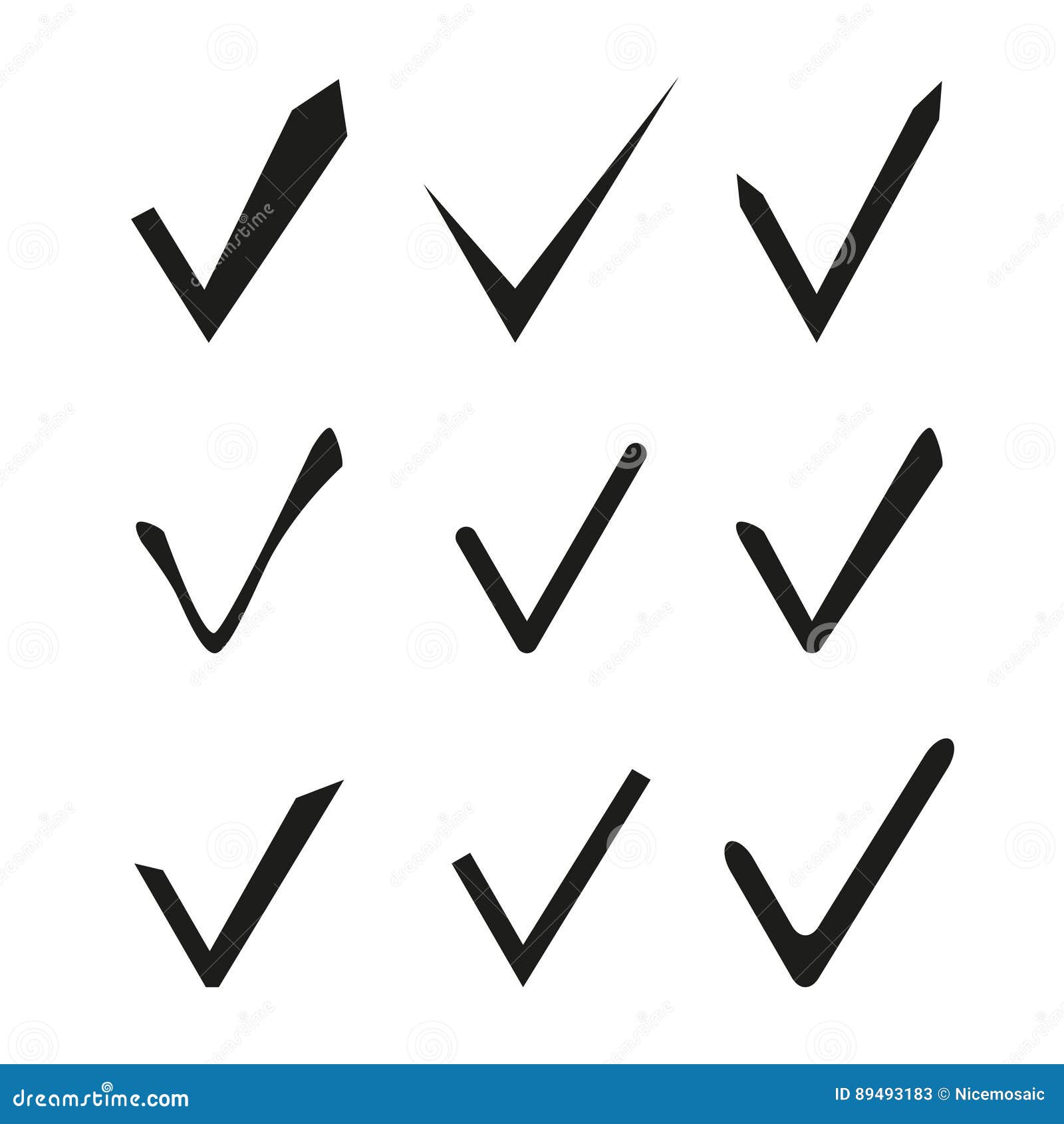 Check List Icon. Set of Check Mark Signs. Clip Art Stock Vector ...