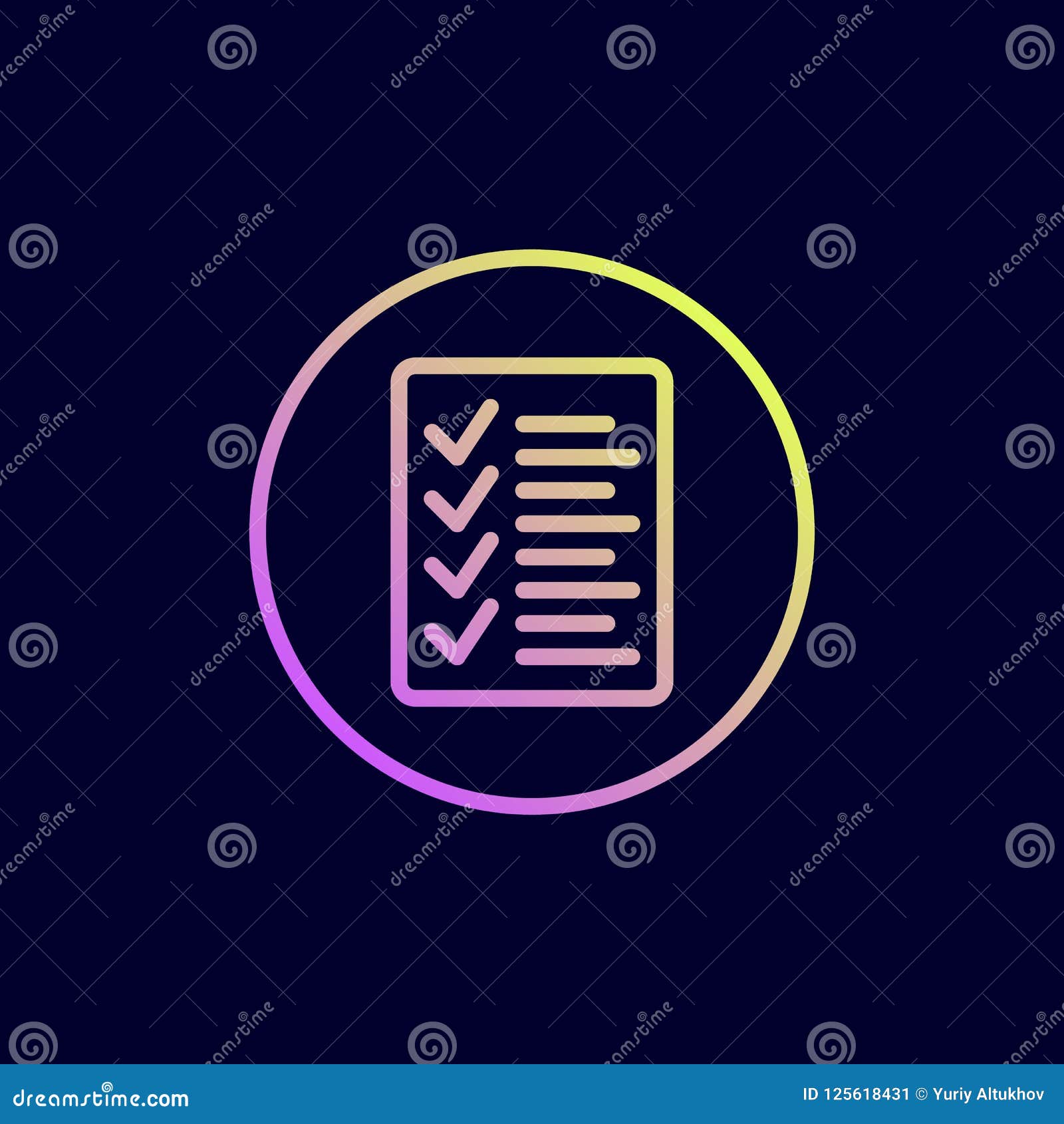 Check List Icon. Vector Illustration in Flat Line Style Stock Vector ...