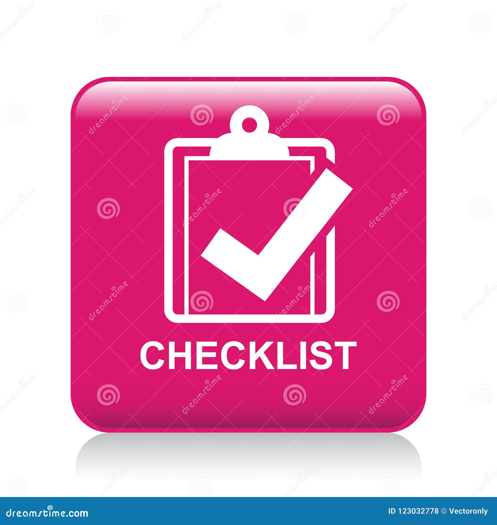 Checklist icon button stock illustration. Illustration of list - 123032778