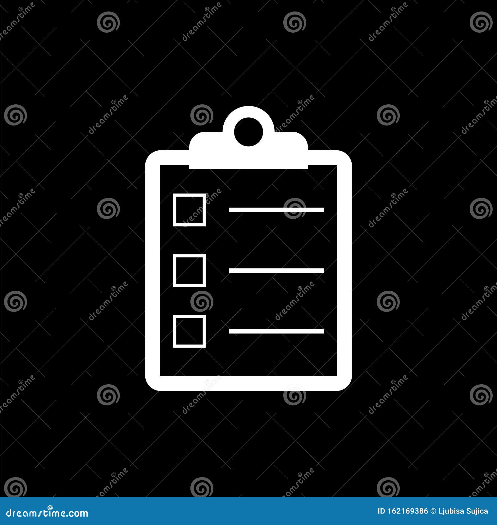 Check List Isolated on Black Background Stock Vector - Illustration of ...