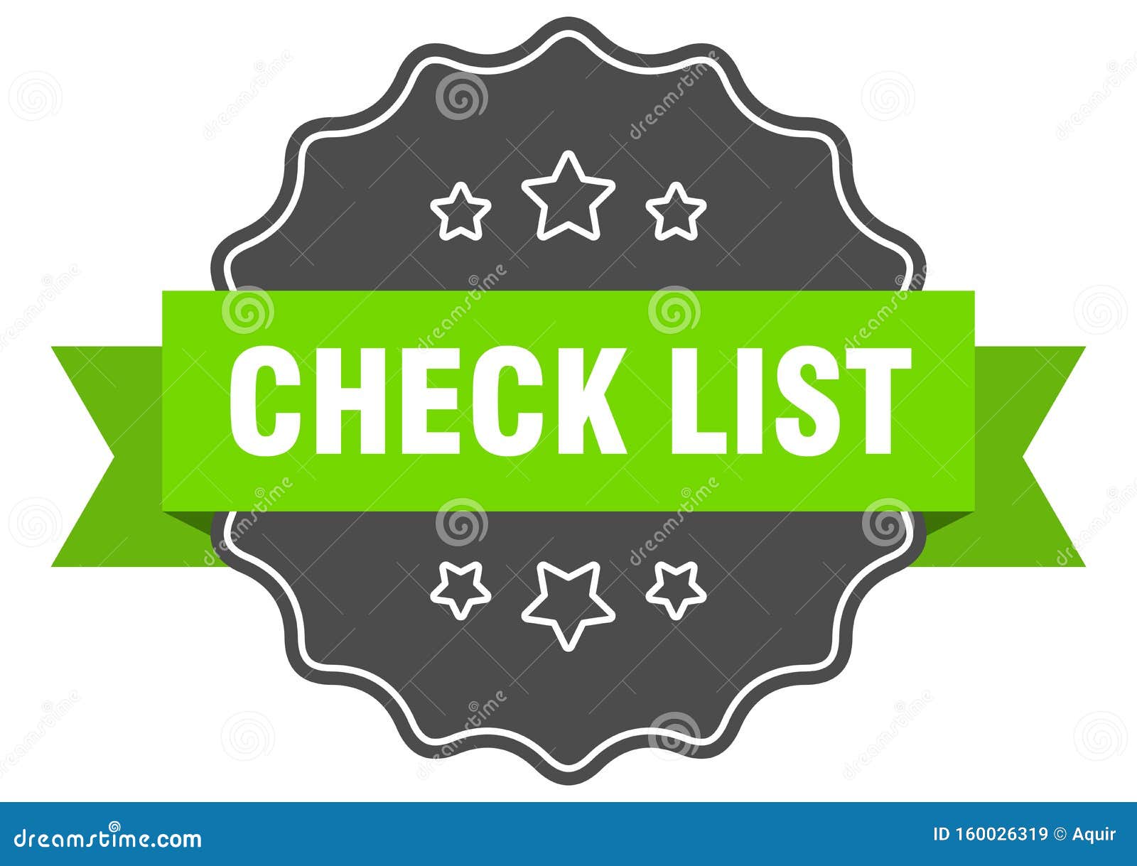 Check list label stock vector. Illustration of seal - 160026319