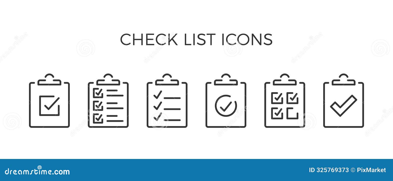 Check List Line Icons stock illustration. Illustration of icon - 325769373