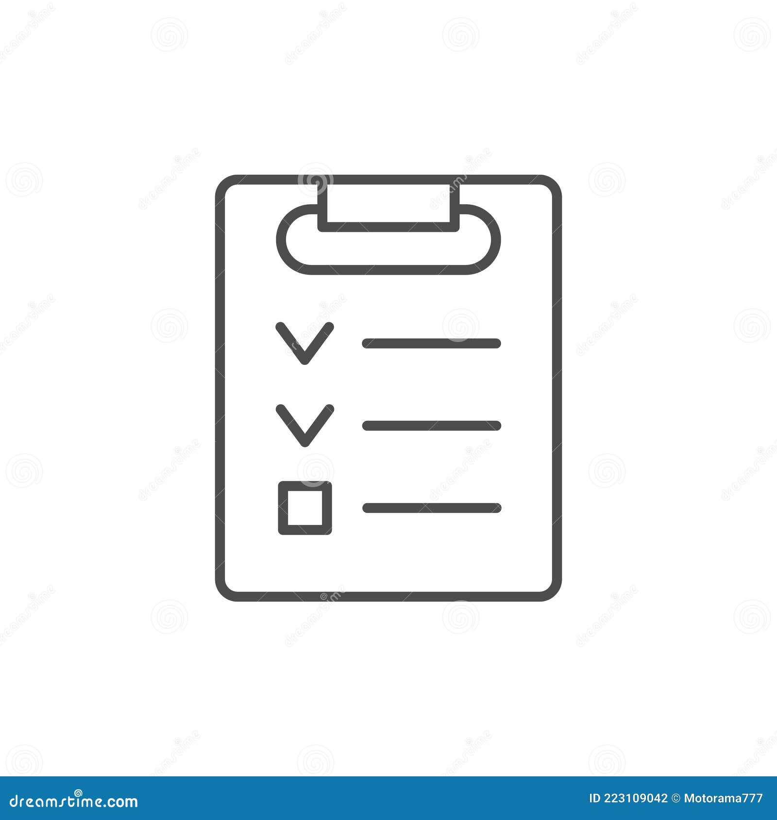 Check List Line Outline Icon Stock Vector - Illustration of list, memo ...