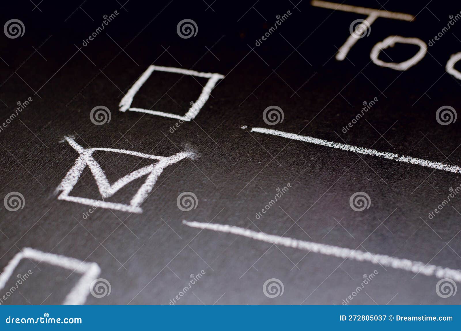 Check List with Mark on the Chalkboard. Stock Image - Image of ...