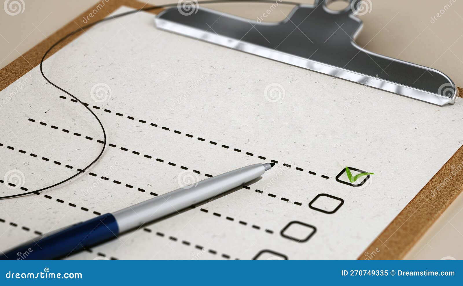 Check List or Medical File Standing on Table. 3D Illustration Stock ...