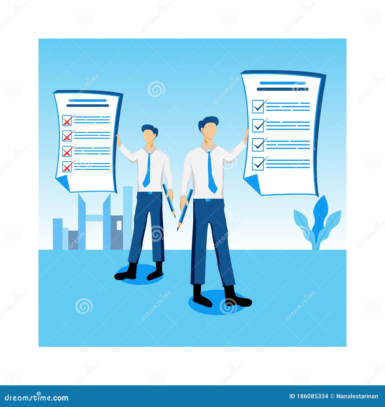Check the List for More Than One Stock Vector - Illustration of note ...