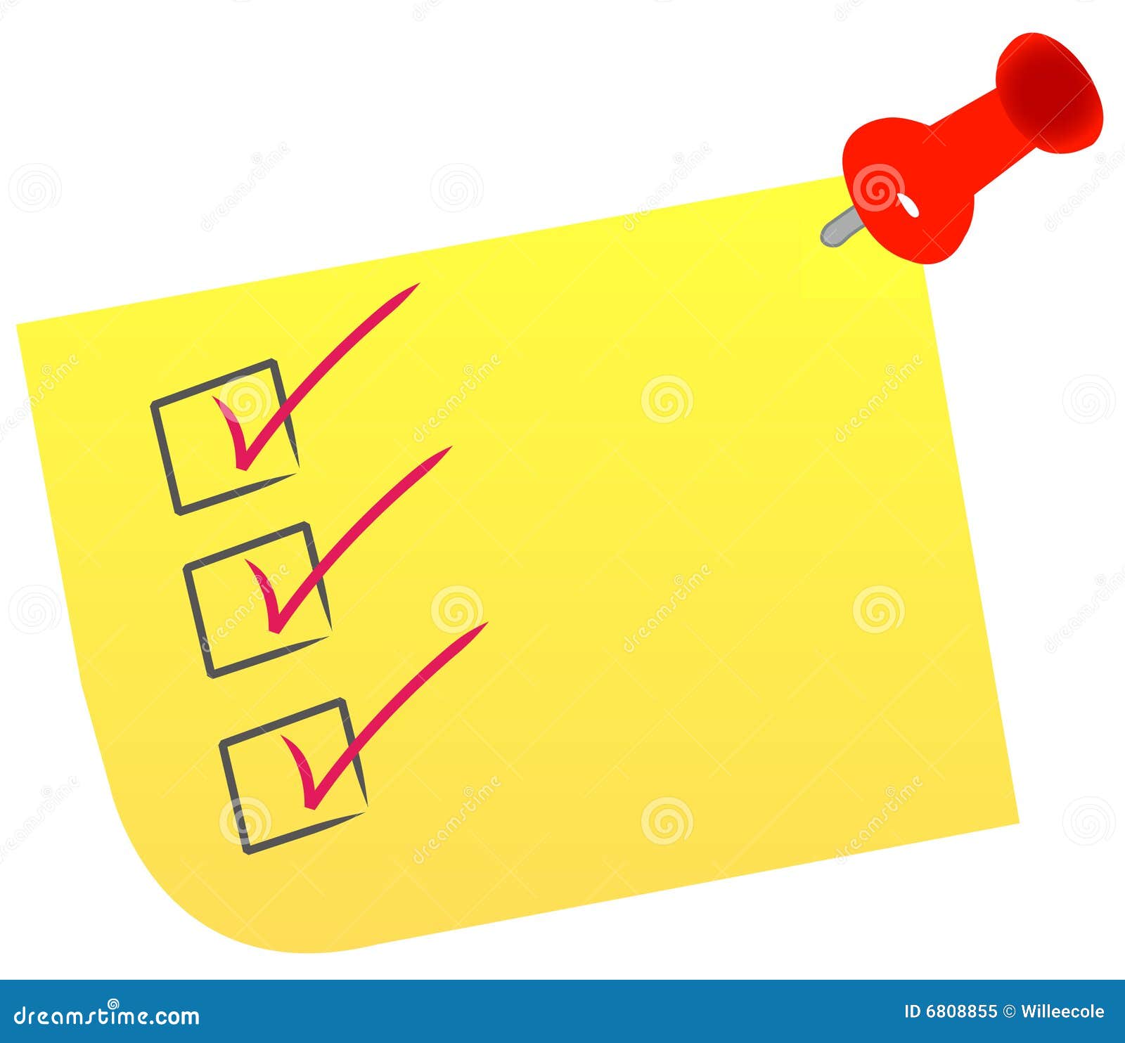 Check list on note stock vector. Illustration of decisions - 6808855