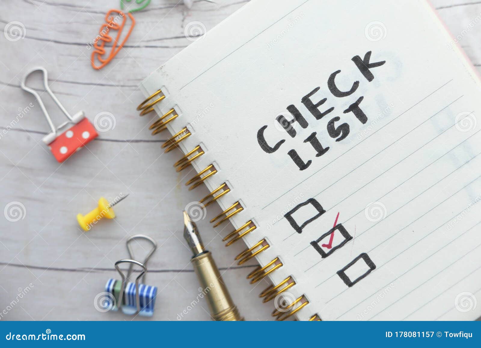 Check List on Notepad with Pen on Table Stock Image - Image of choice ...