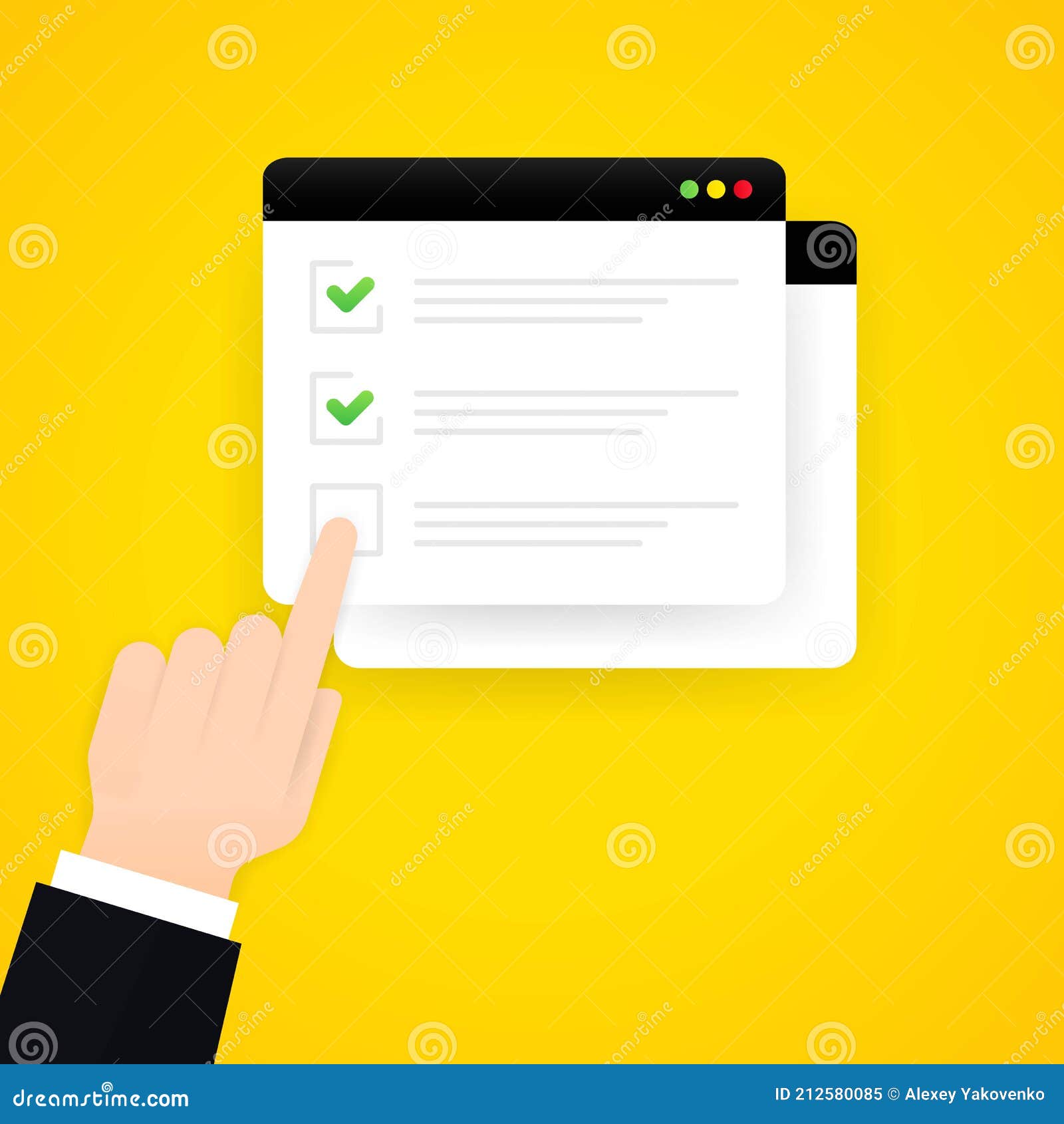 Check List Online Form. Report on Website or Web Internet Survey, Exam ...