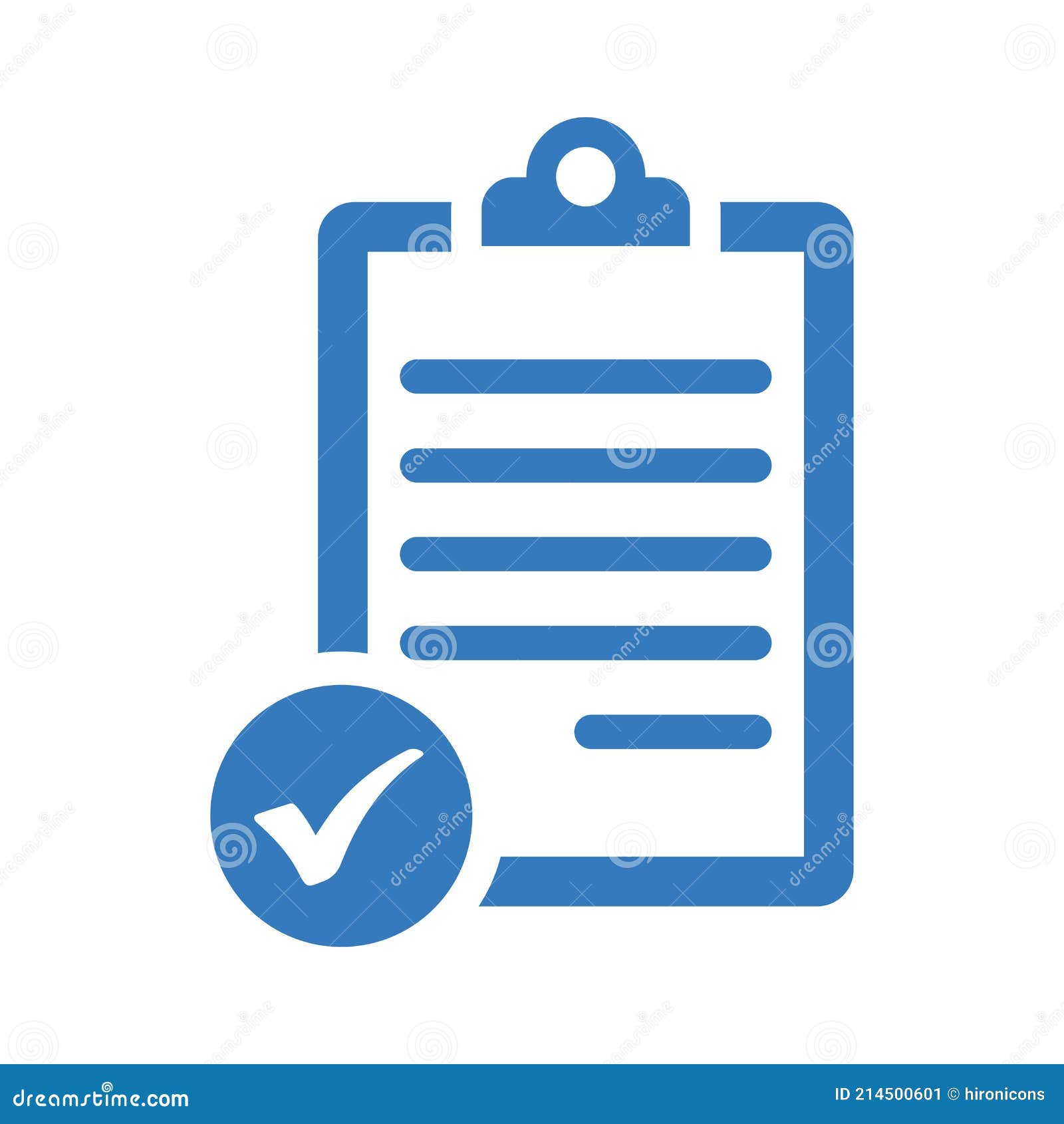 Check List, Report, Approved Icon. Blue Color Vector Stock Vector ...