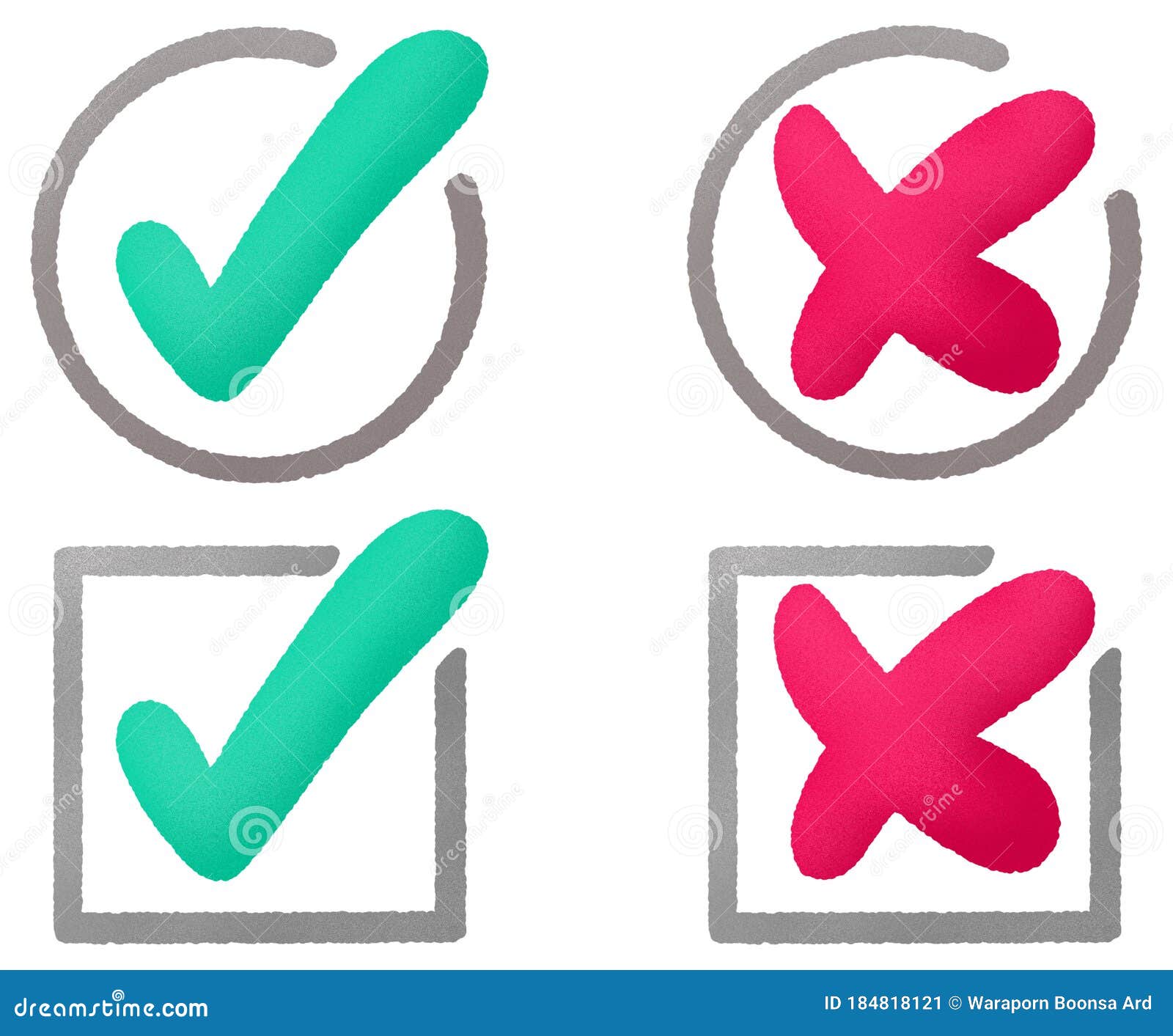 Tick Check Mark Icon Set Stock Photos - Free & Royalty-Free Stock ...