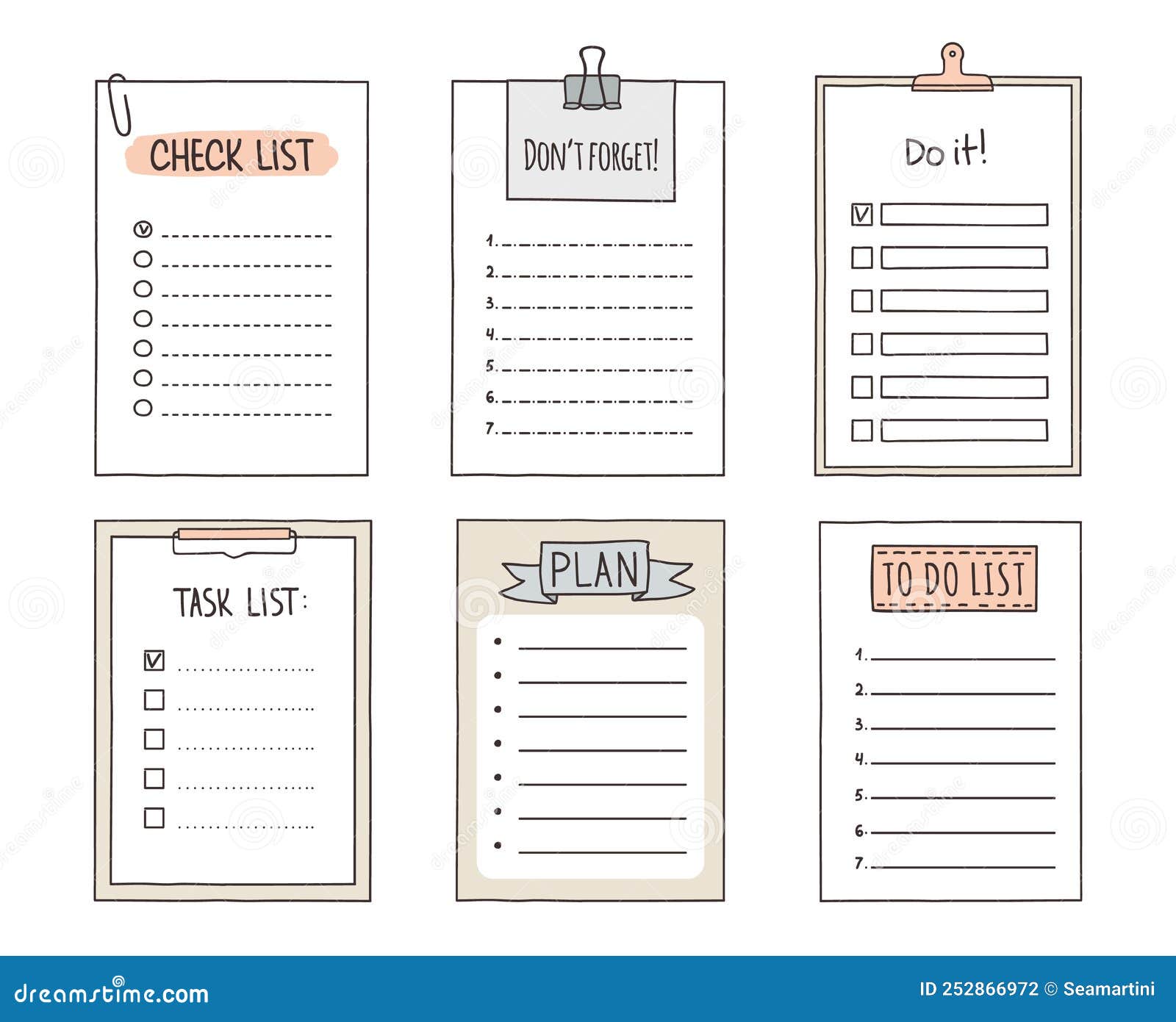 Check List Sketch, Clipboard or Checklist Notebook Stock Vector ...