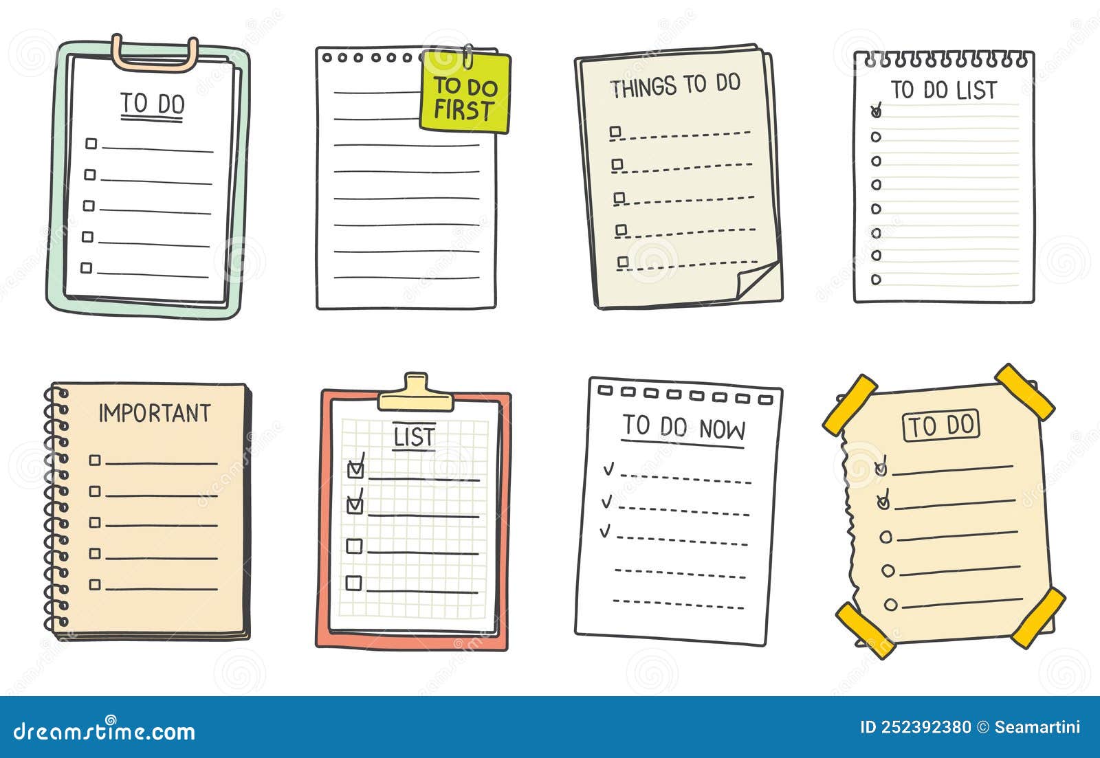 Check List Sketch. Clipboard, Checklist, Notebook Stock Vector ...
