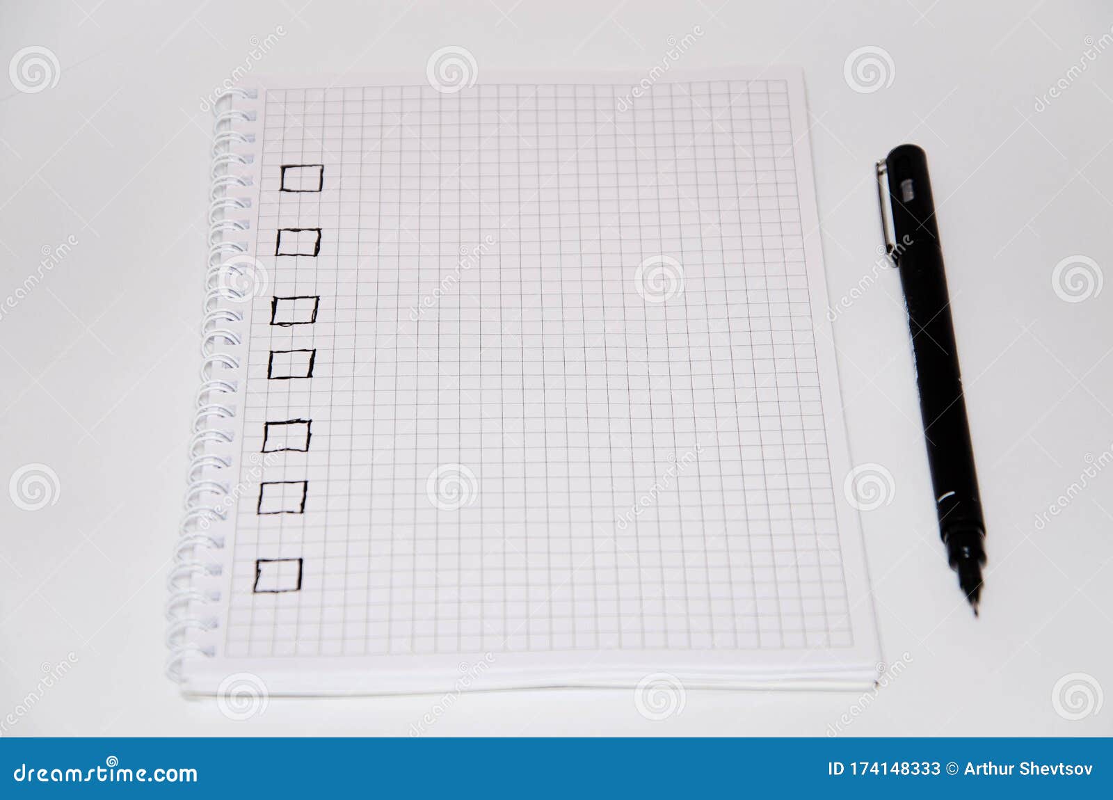 Check List. Square Items are Empty and Checked with a Tick. Squared ...