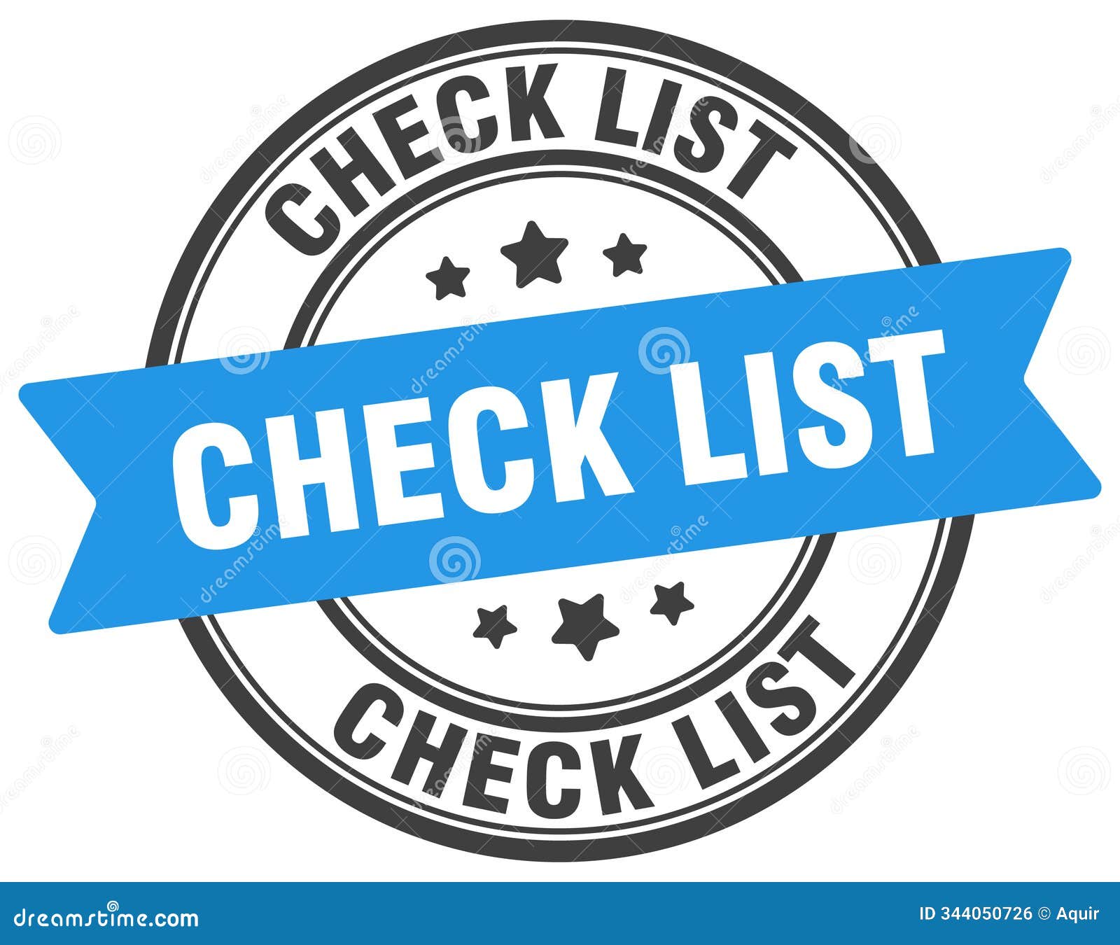 Check List Stamp. Check List Label on Transparent Background. Round ...