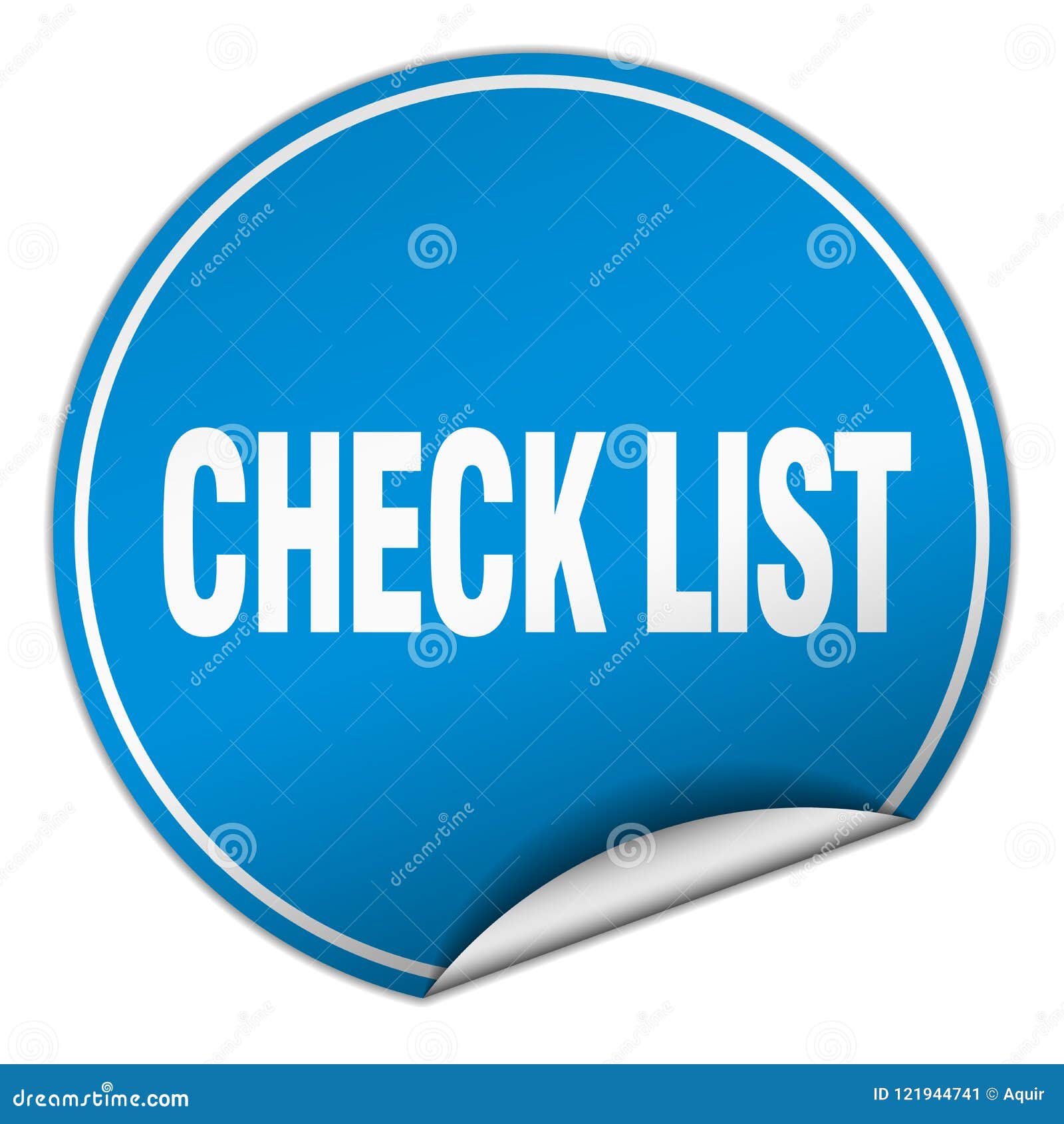 Check list sticker stock vector. Illustration of blue - 121944741