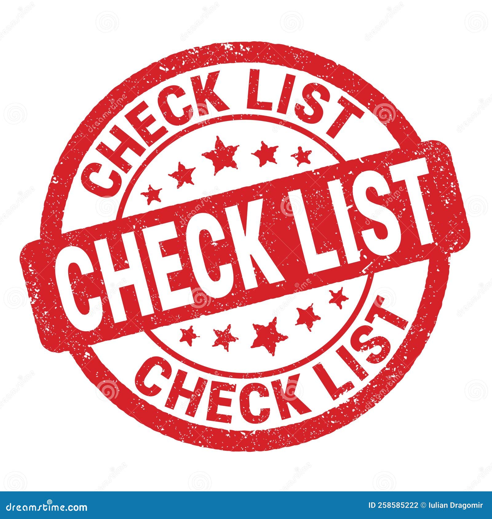 CHECK LIST Text Written on Red Round Stamp Sign Stock Illustration ...