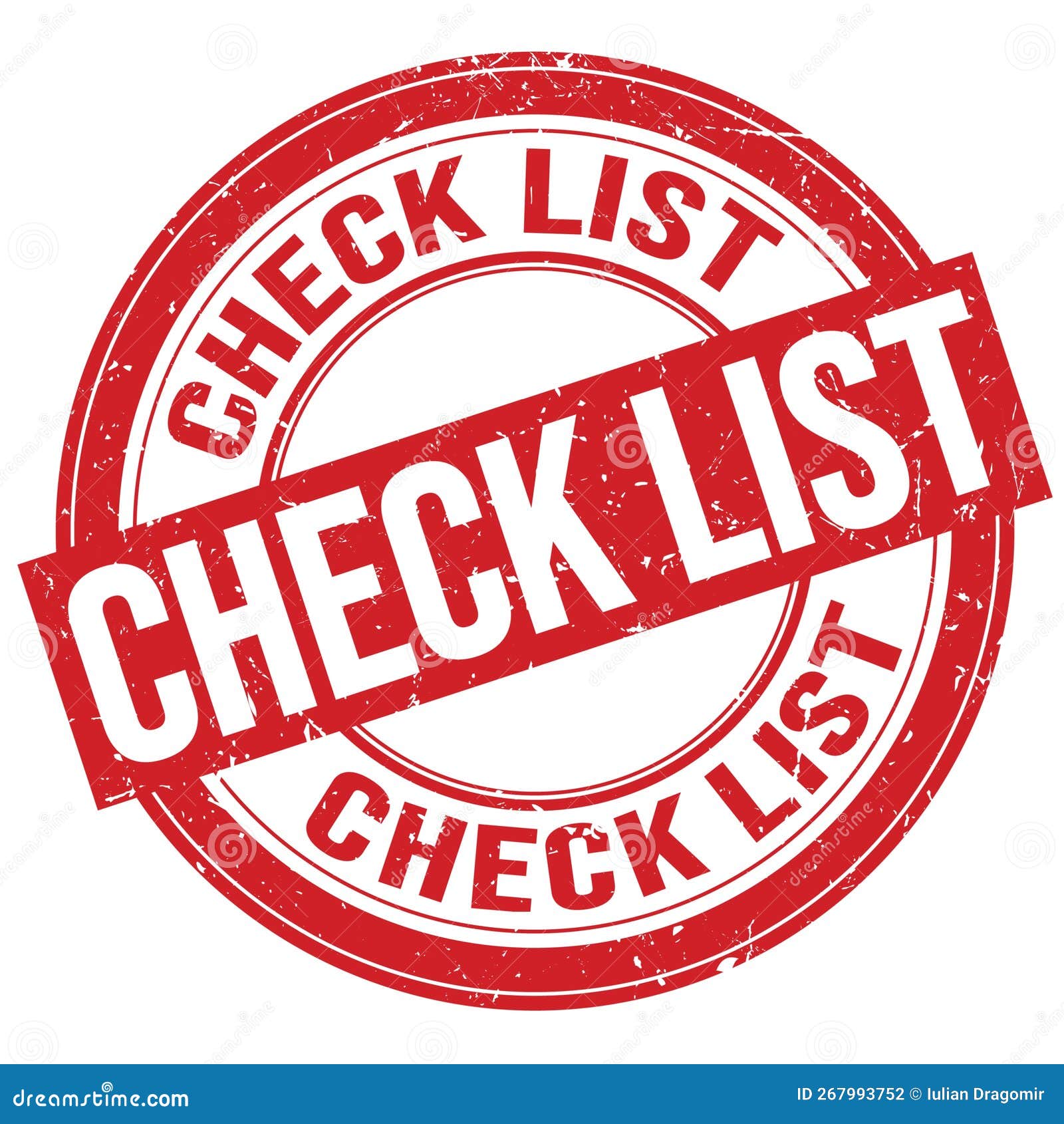 CHECK LIST Text Written on Red Round Stamp Sign Stock Illustration ...