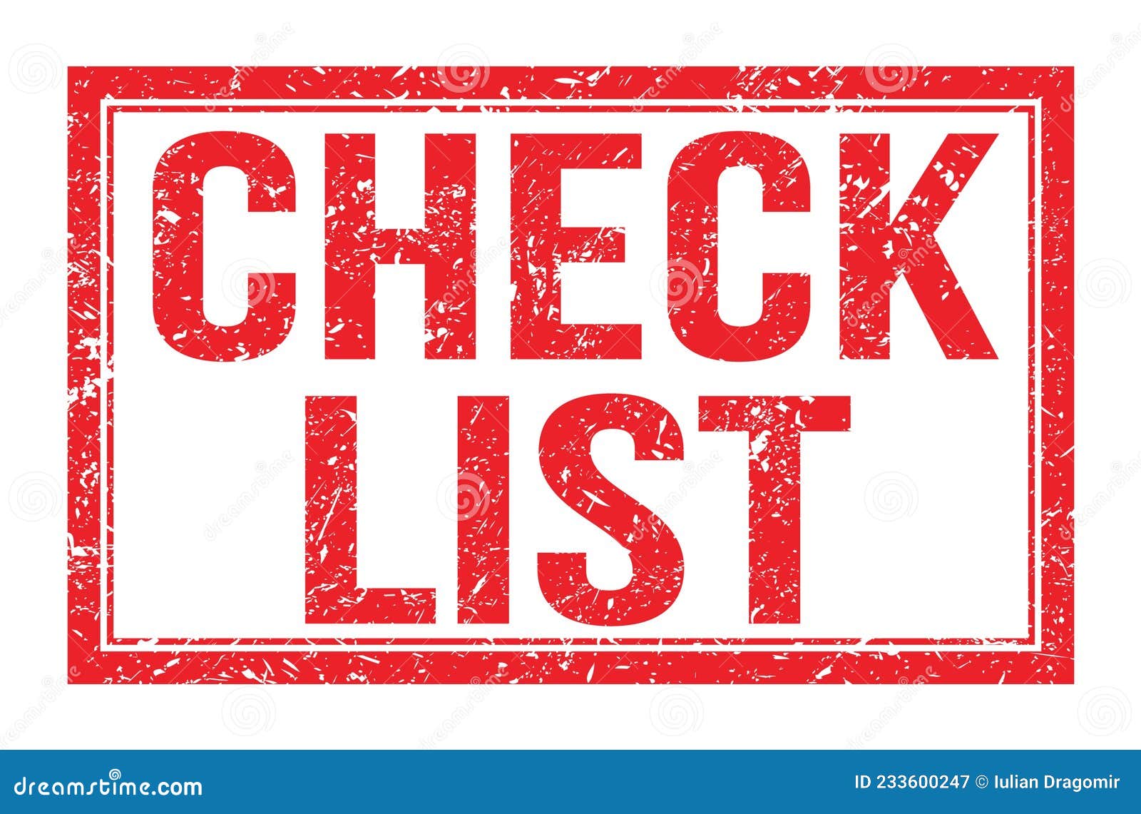 CHECK LIST, Words on Red Rectangle Stamp Sign Stock Illustration ...