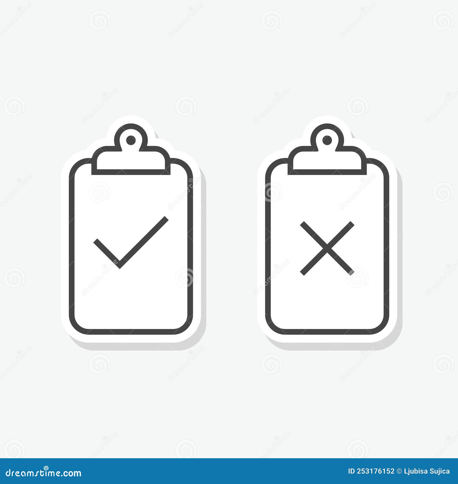 Check List Yes No Sticker Icon Stock Vector - Illustration of marketing ...