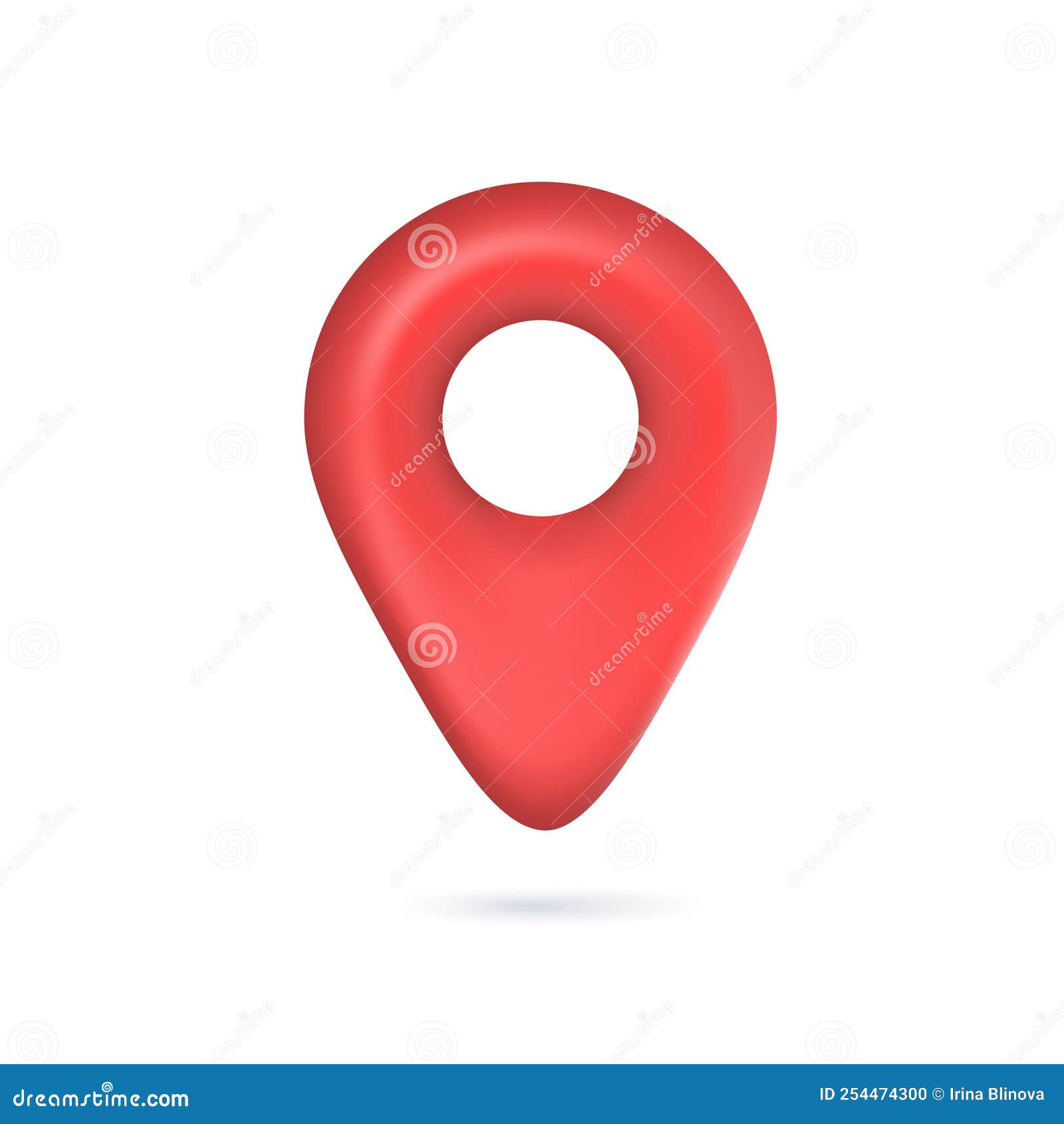 Check in Location on the Map Diagram 3D Icon Red Stock Vector ...