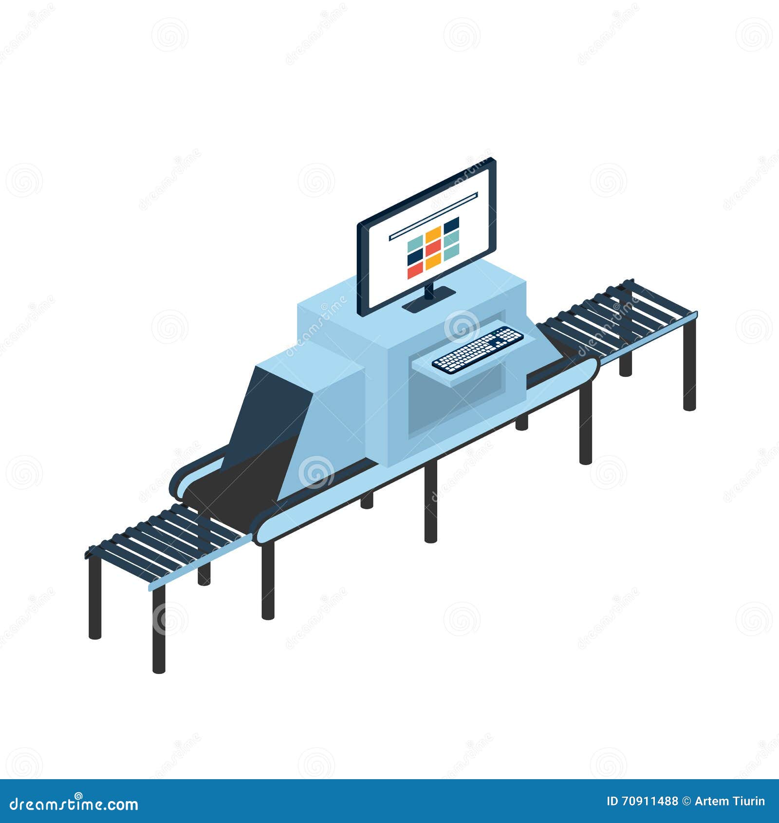 Check Luggage for Airport or Train Station. Vector Isometric Ill Stock ...