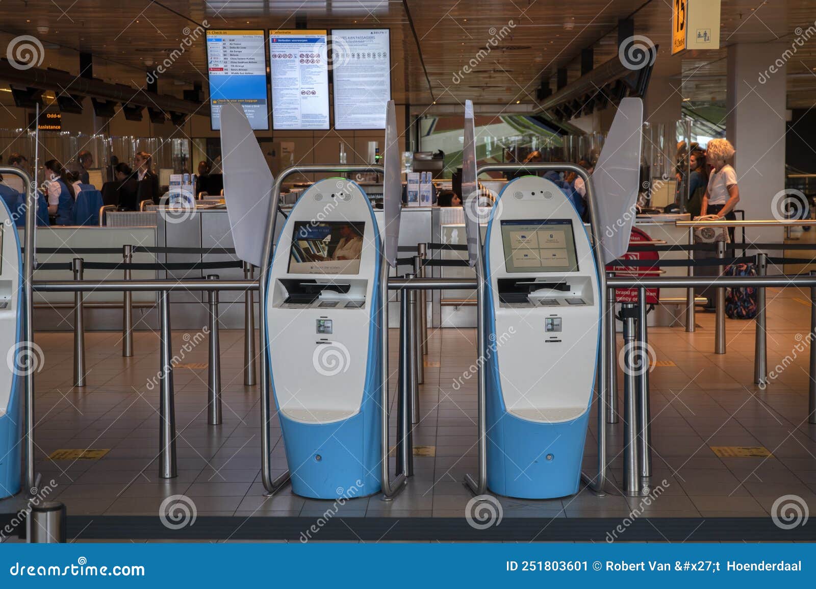 Check in Machine at Schiphol Airport at the Netherlands 14-5-2022 ...