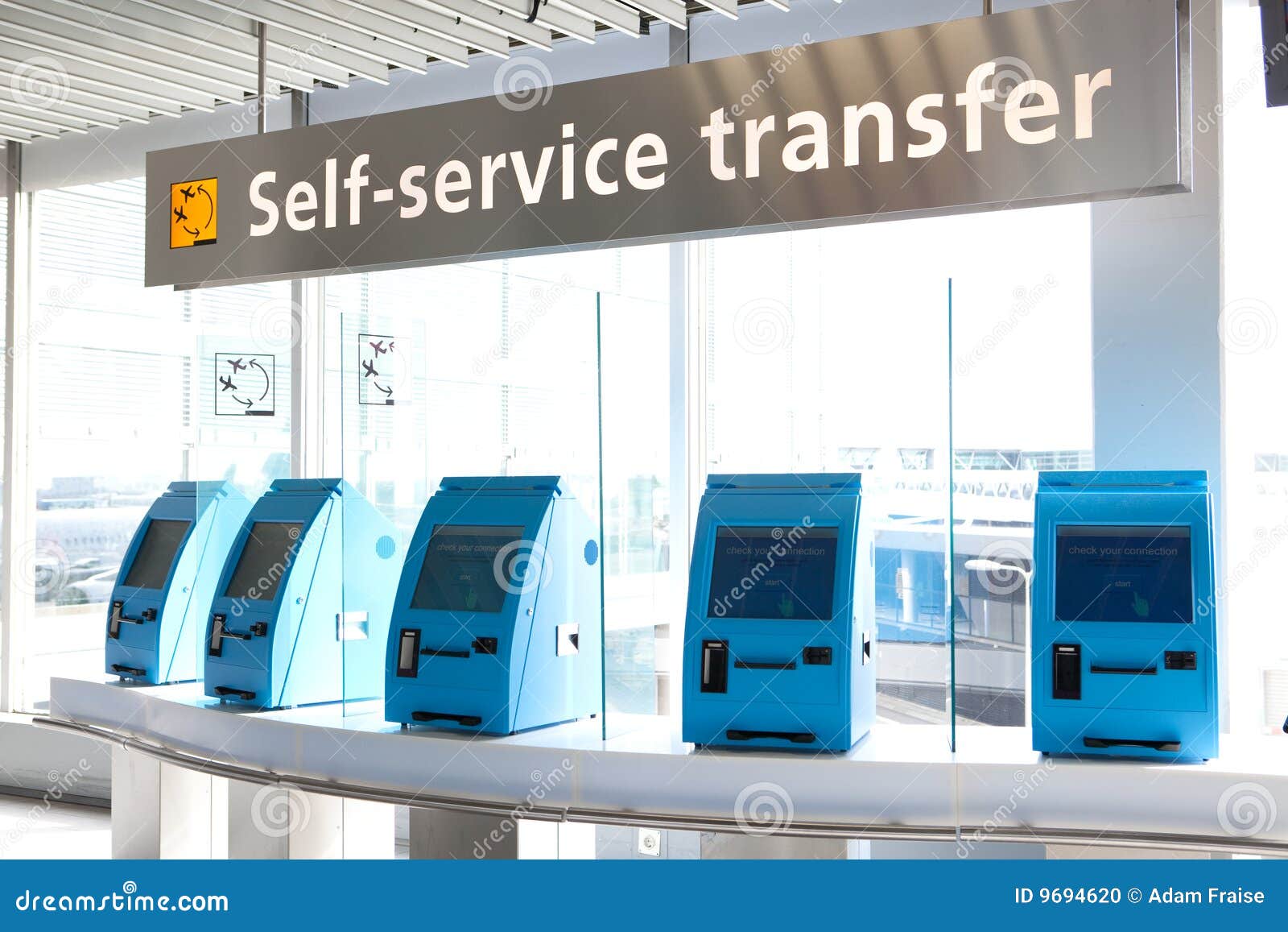 Check in machines stock photo. Image of check, service - 9694620