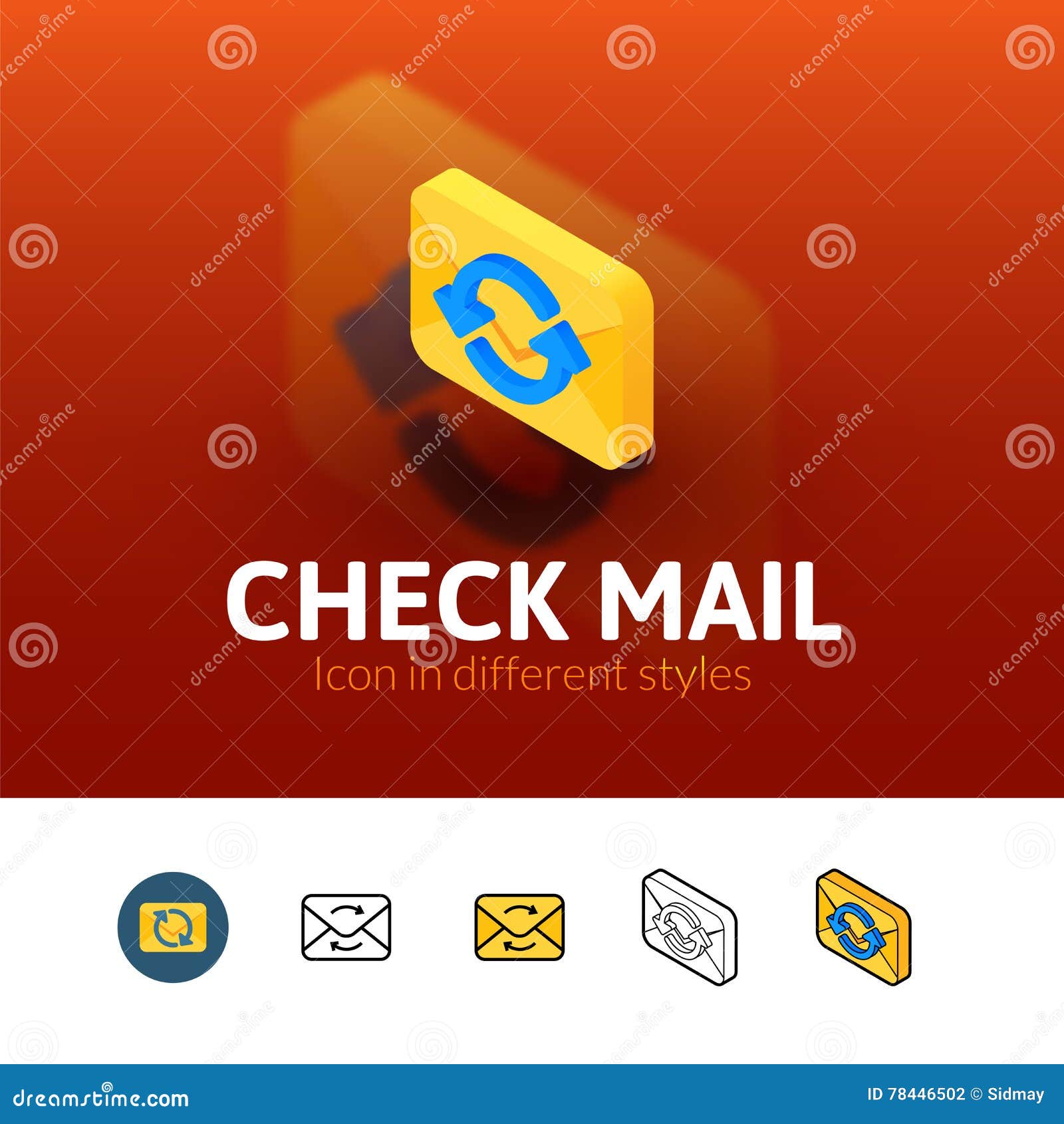 Check Mail Icon in Different Style Stock Vector - Illustration of ...