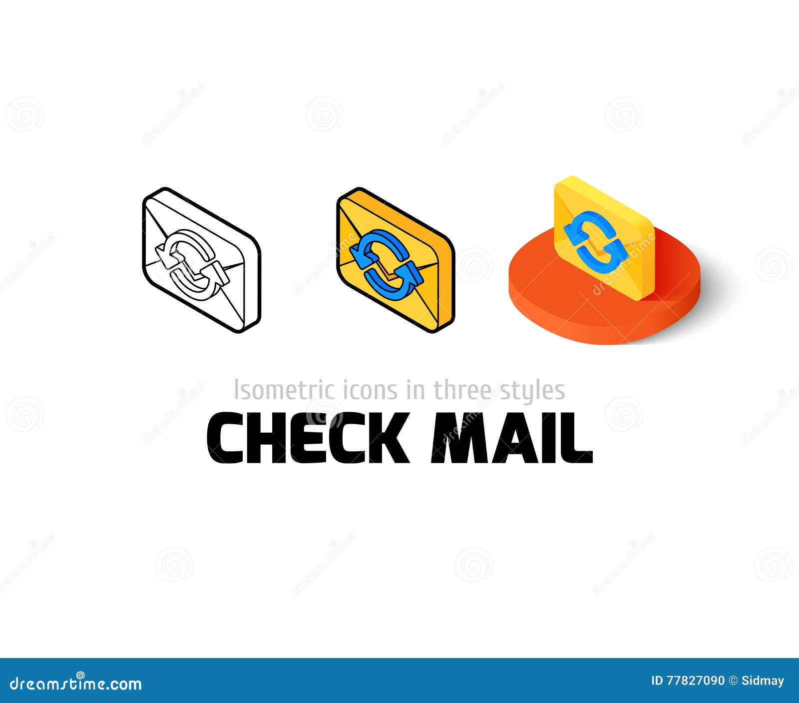 Check Mail Icon in Different Style Stock Vector - Illustration of ...