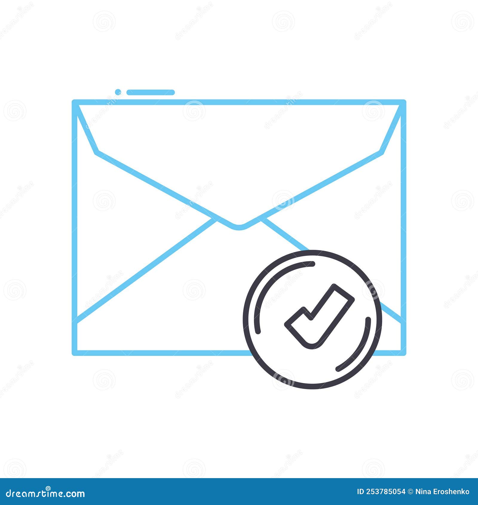 Check Mail Line Icon, Outline Symbol, Vector Illustration, Concept Sign ...
