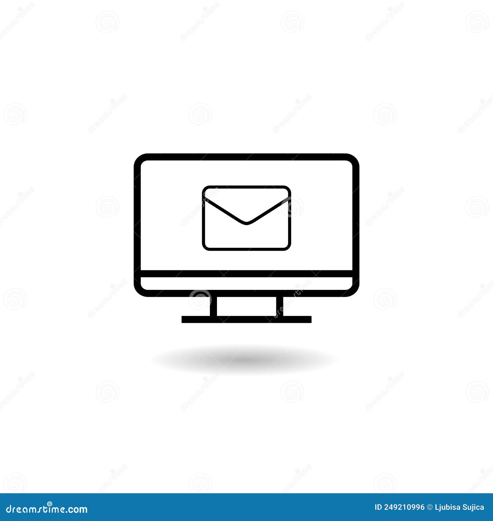 Check Mail Logo with Shadow Stock Vector - Illustration of exclamation ...