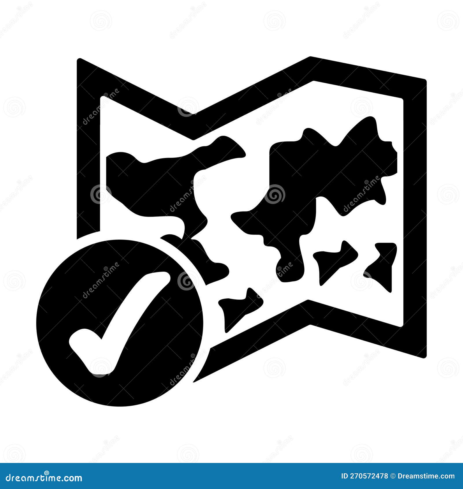 Check in Map Icon stock vector. Illustration of design - 270572478
