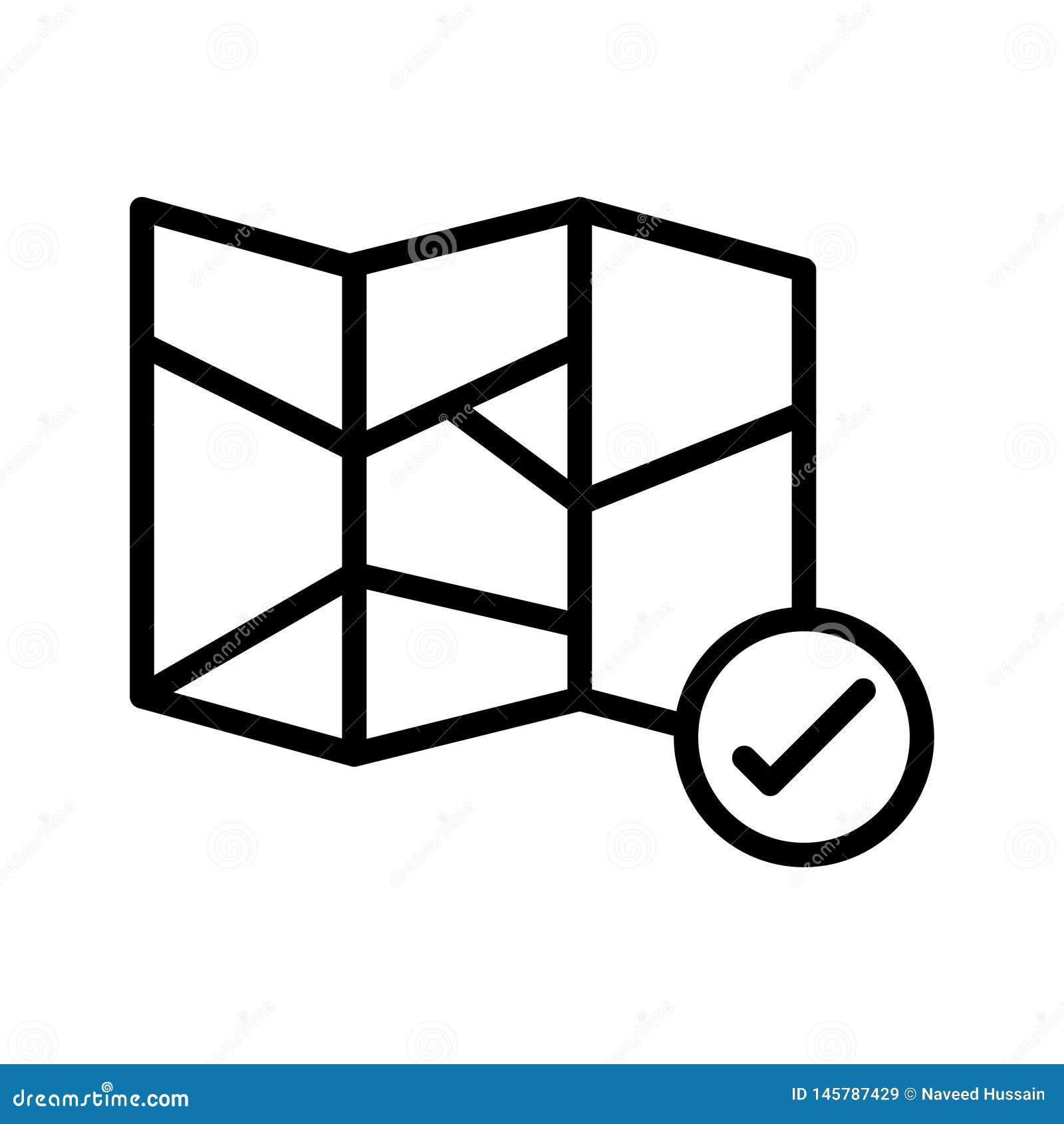 Check Map Thin Line Vector Icon Stock Vector - Illustration of icons ...