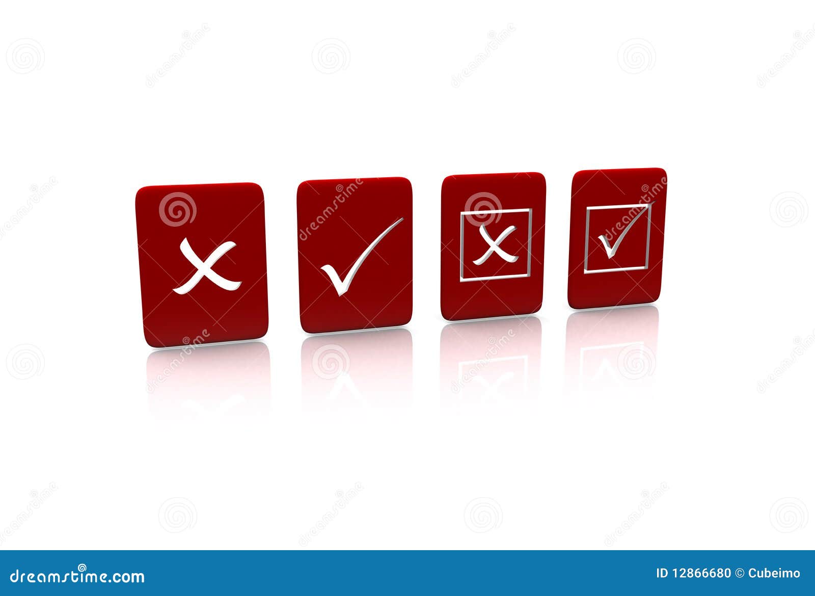 Check and X Mark stock illustration. Illustration of conflict - 12866680