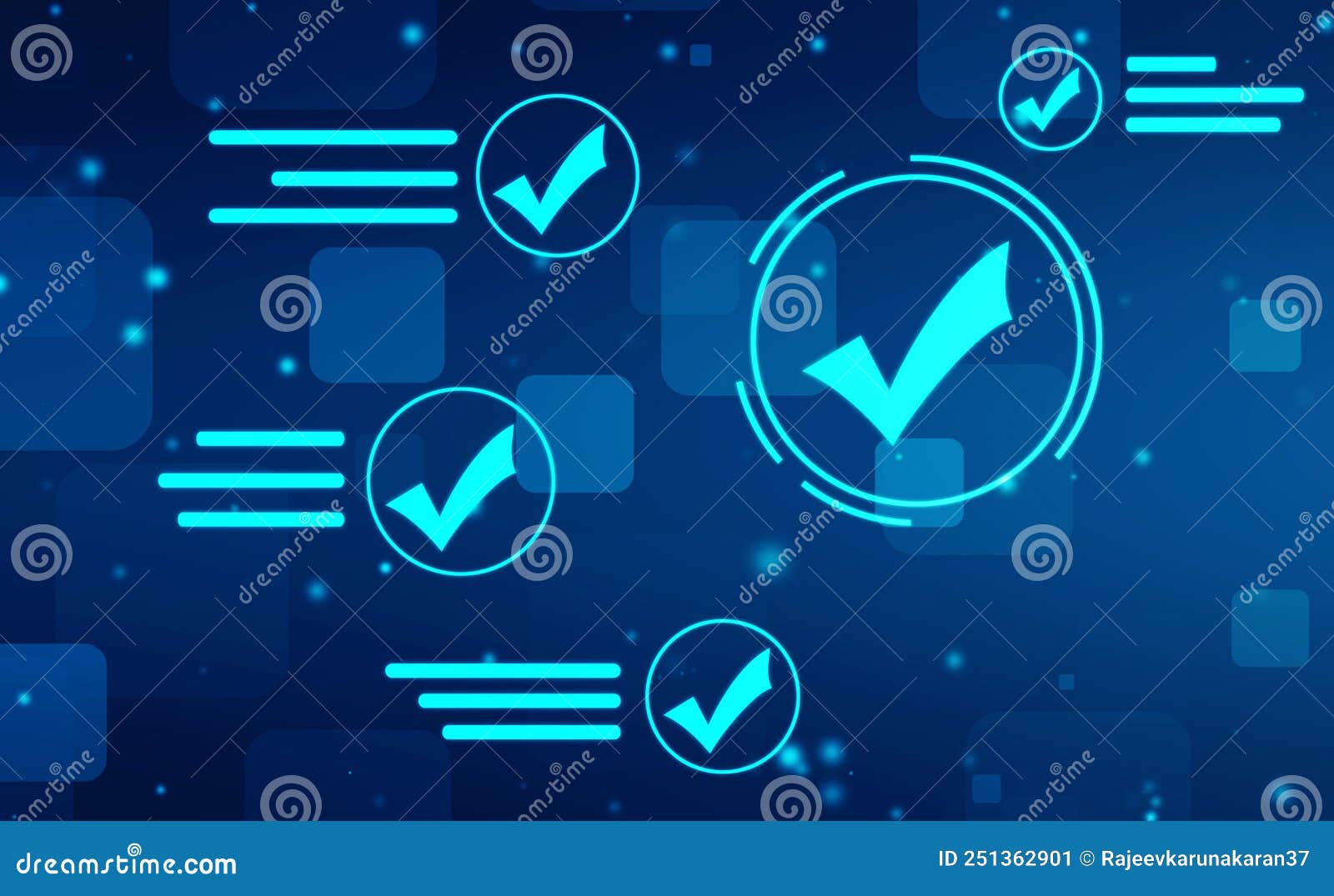 Check Mark on Abstract Blue Backgroud.Technology Abstract Background ...