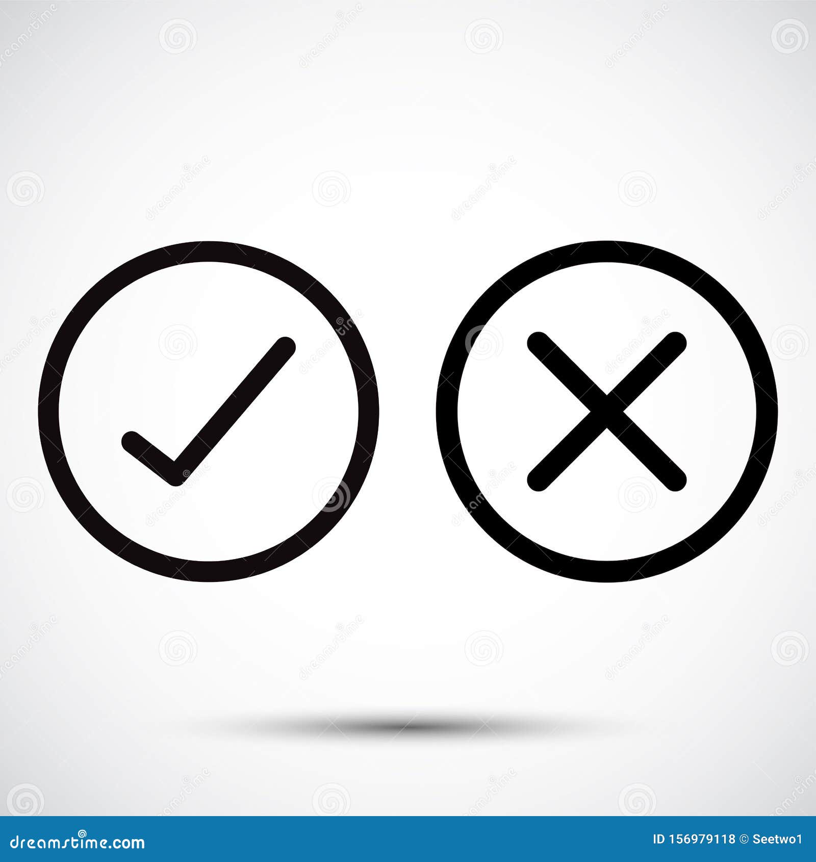 Check Mark / Check,Or Approve & Deny Line Art Icon On White Background ... Check Mark / Check,Or Approve & Deny Line Art Icon On White Background ...