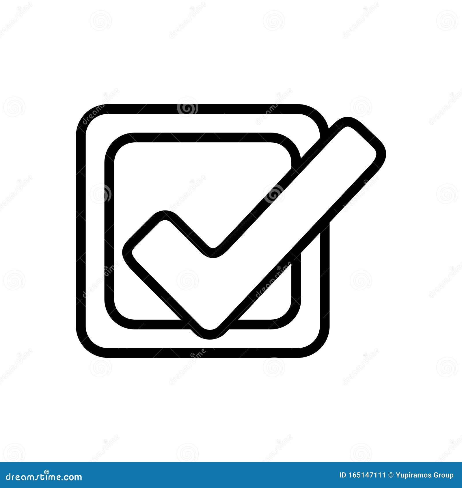 Check Mark Approve Like Signal Icon Thick Line Stock Vector ...