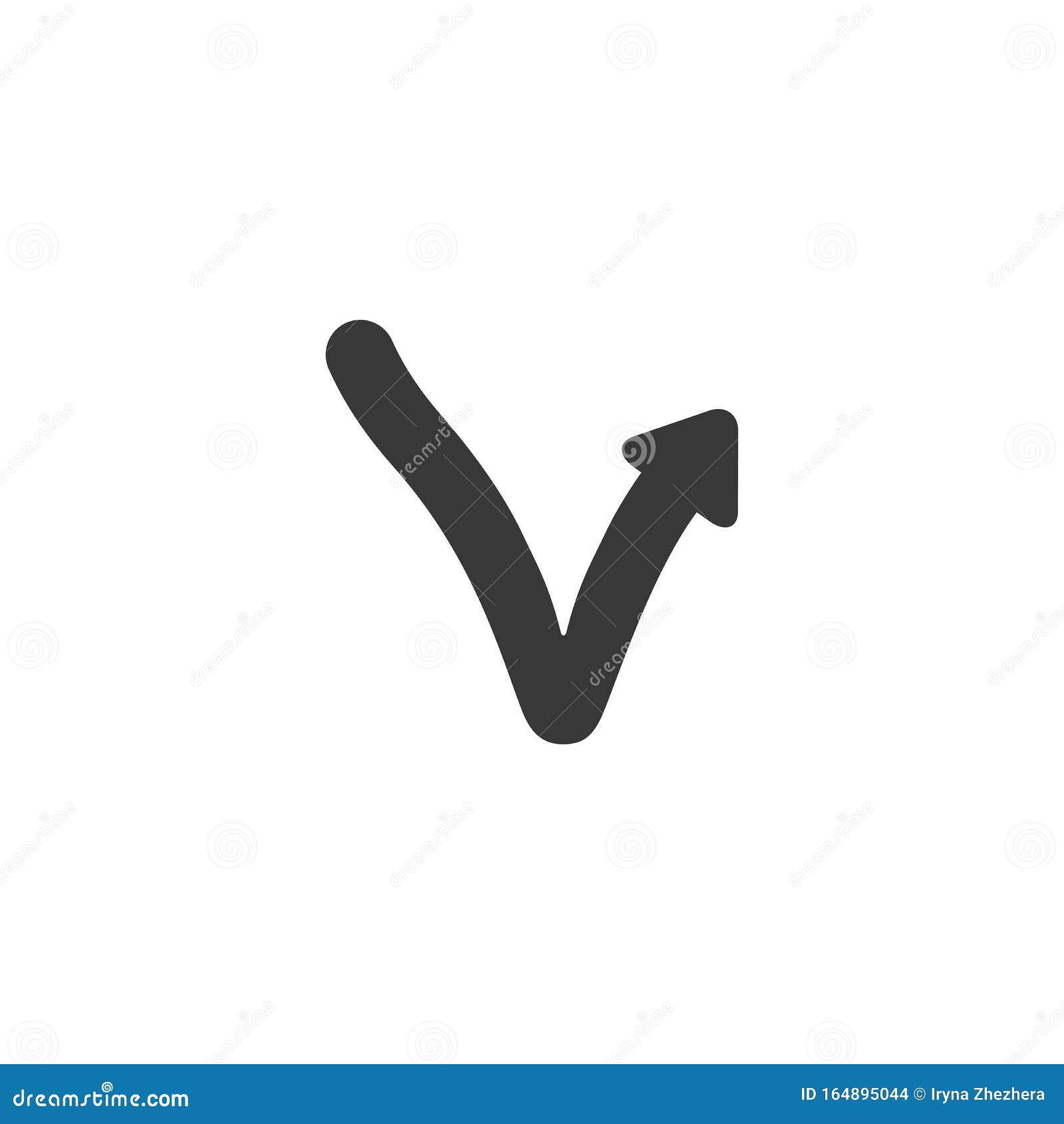 Check Mark Arrow Icon. Flat Design Style. Stock Vector Illustration ...