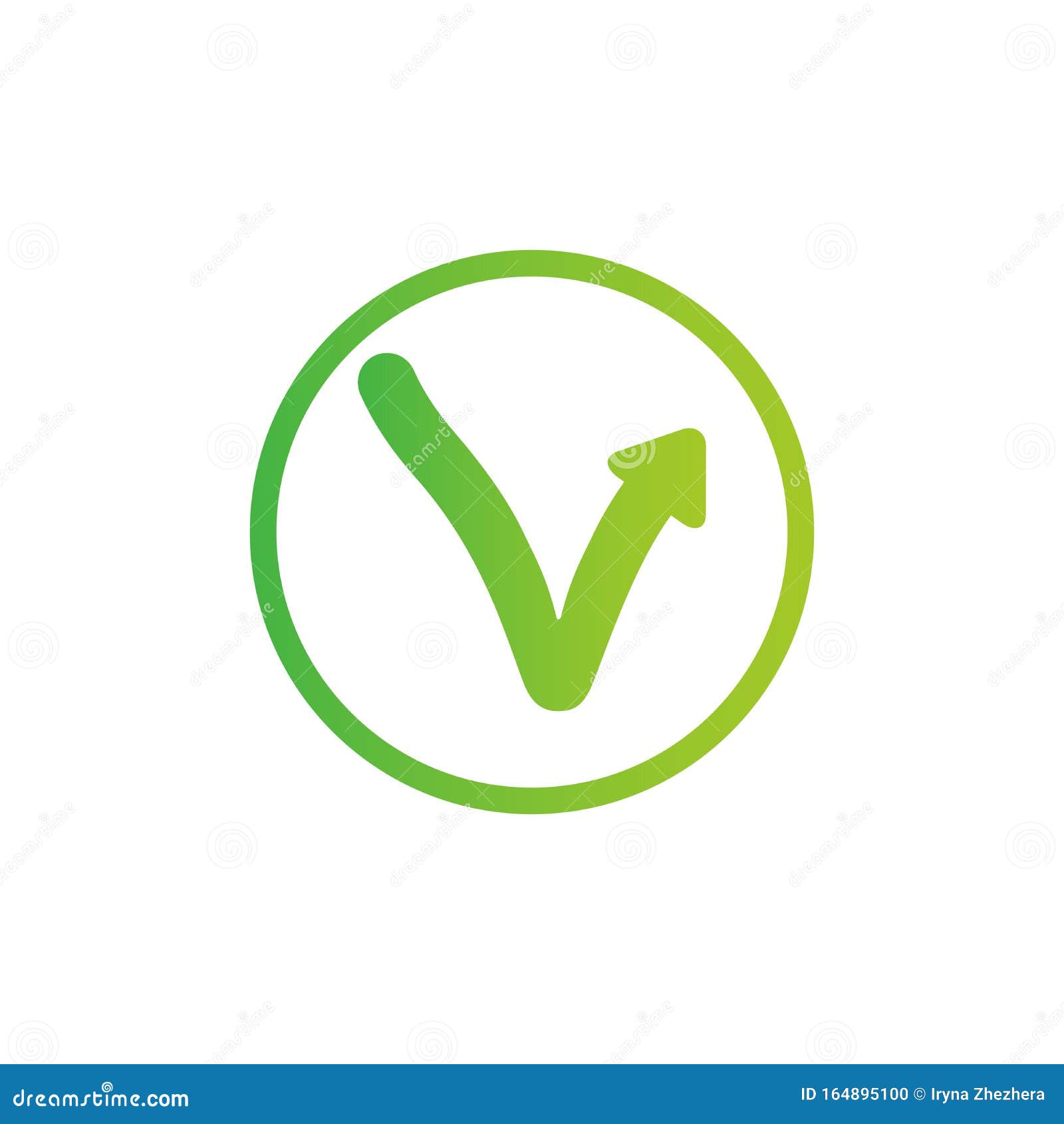 Check Mark Arrow Icon. Flat Design Style. Stock Vector Illustration ...