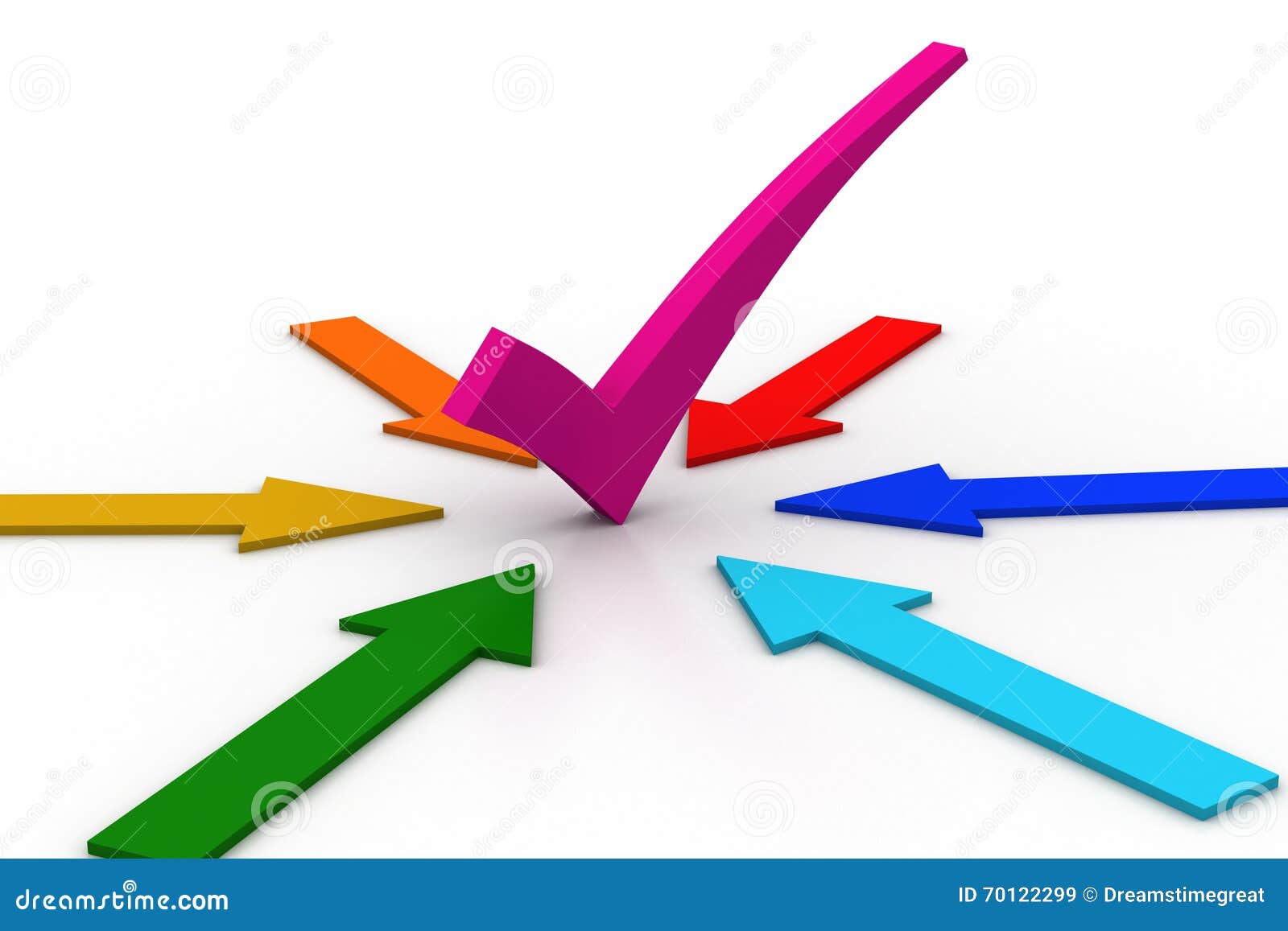 Check mark with arrows stock illustration. Illustration of shape - 70122299