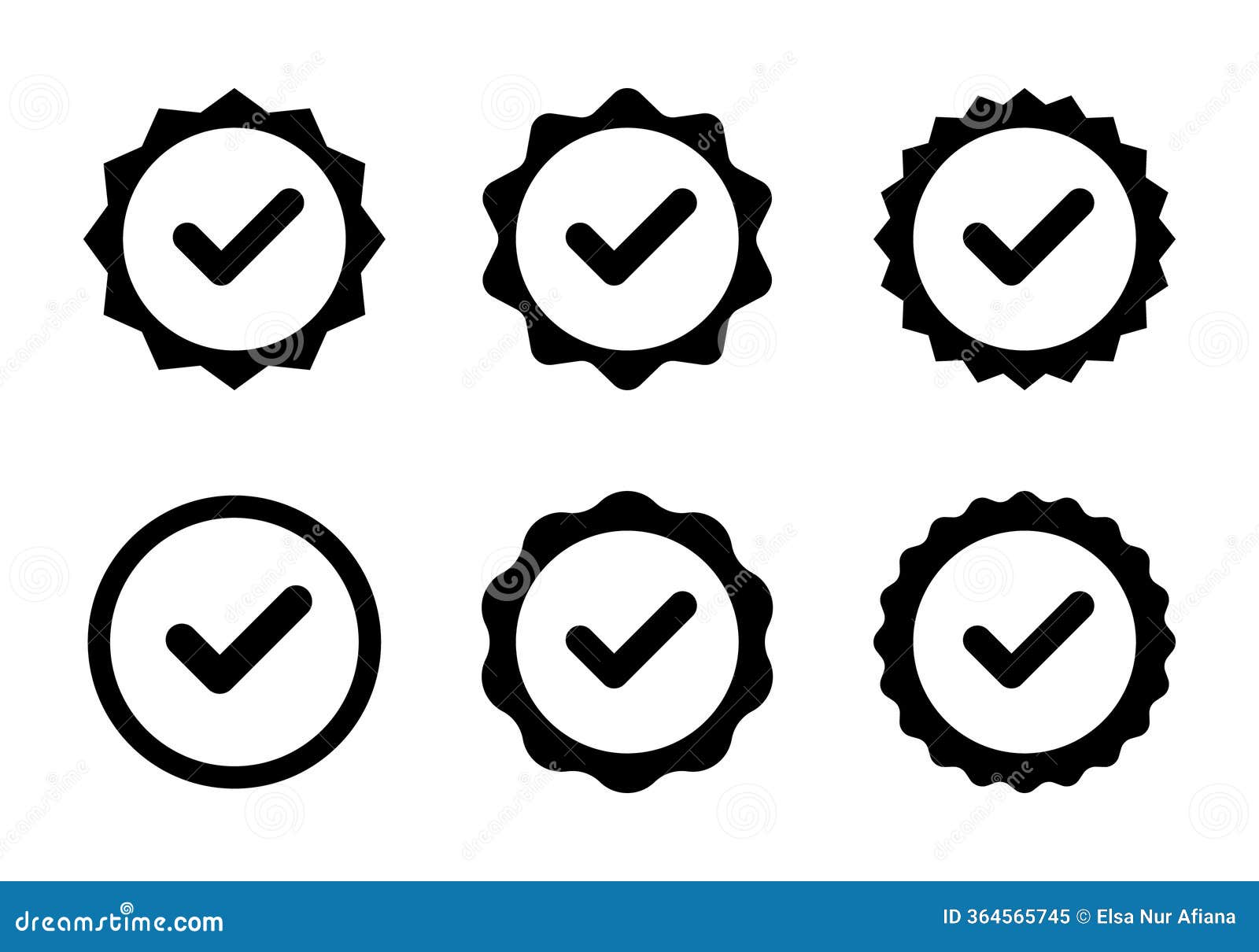 Check Mark Badge Set Collection. Checkmark Certificate Sign Symbol ...