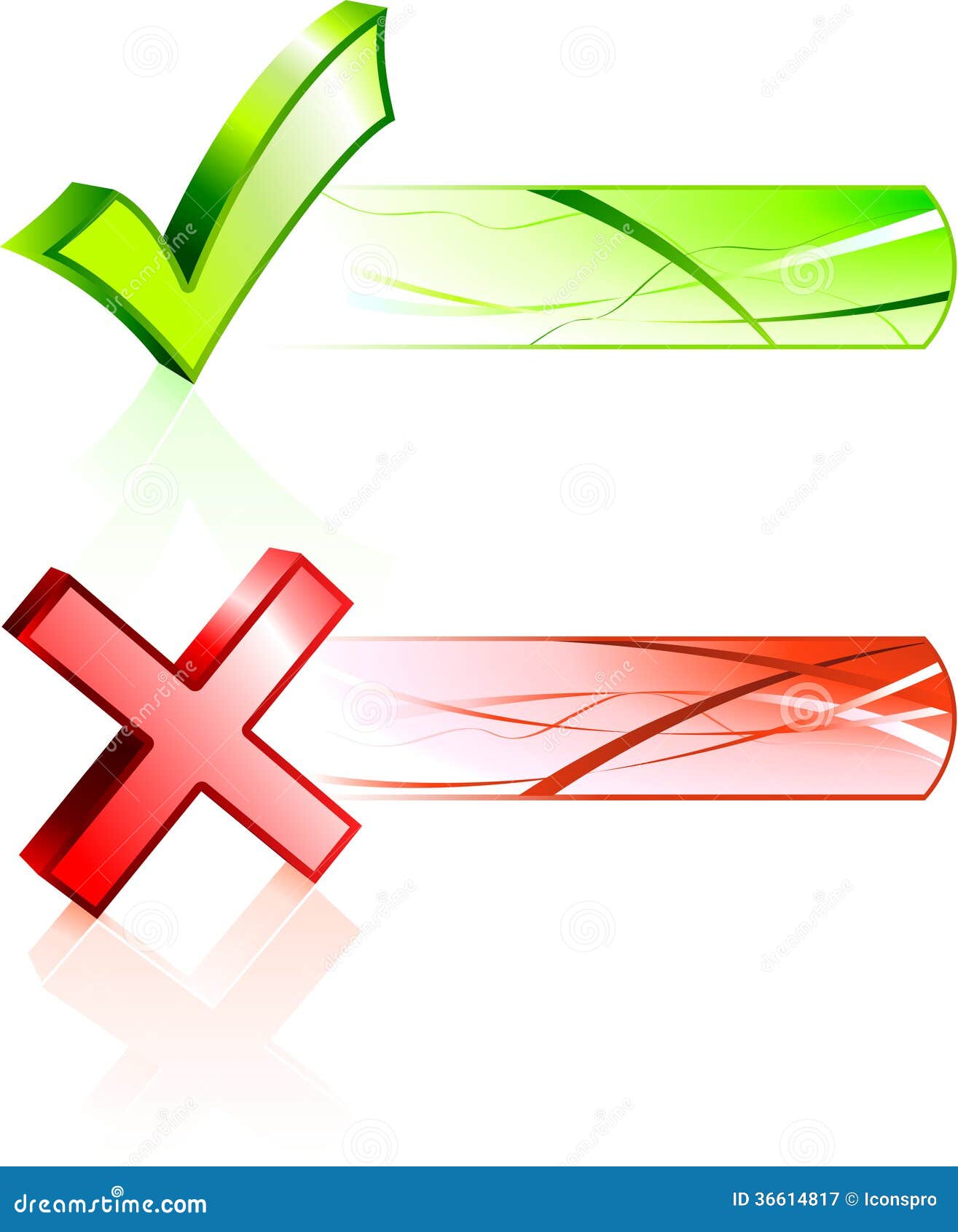 Check and X Mark with Banners Stock Illustration - Illustration of ...