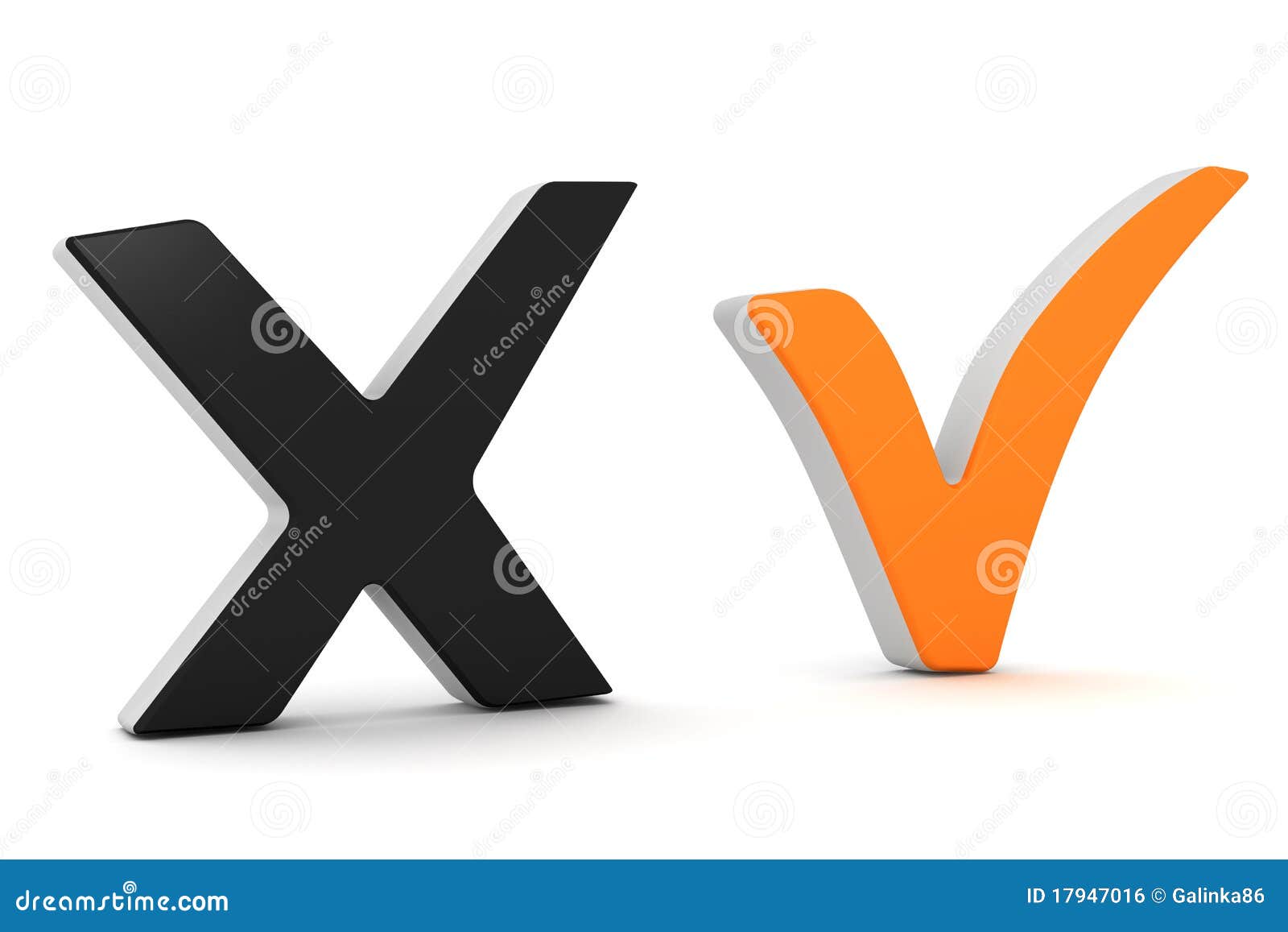 Check mark and black cross stock illustration. Illustration of ...