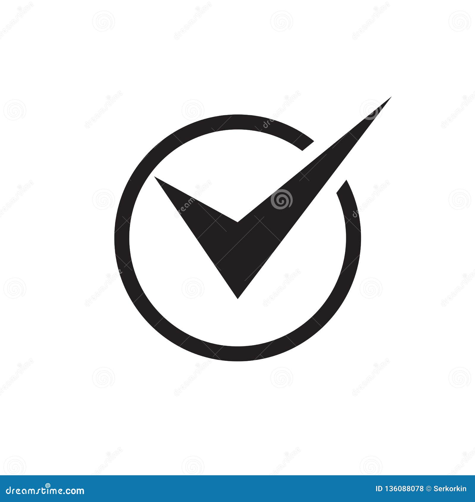 Check Mark - Black Icon on White Background Vector Illustration for ...