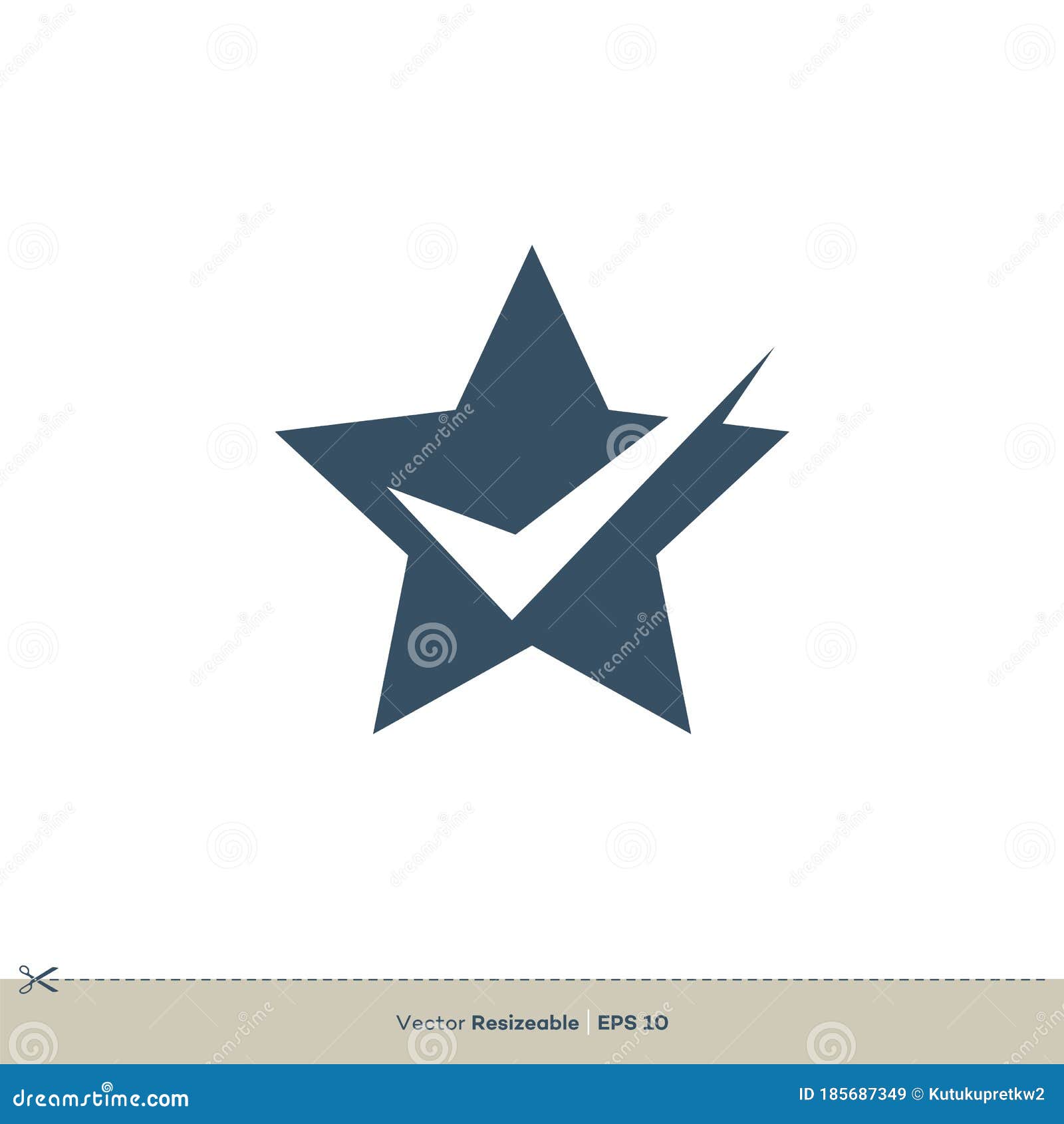 Check Mark Blue Star Logo Template Illustration Design. Vector EPS 10 ...
