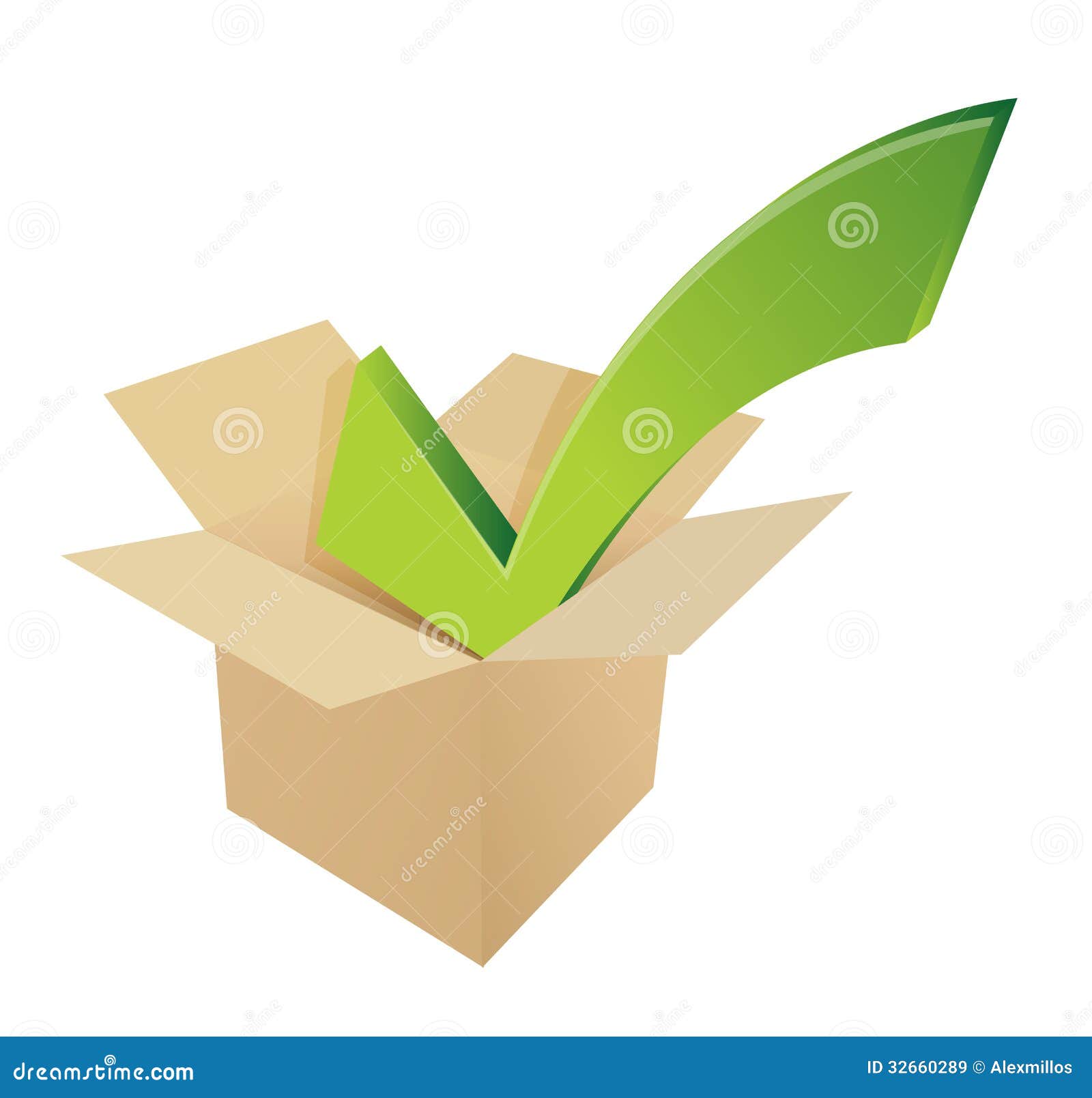 Check Mark Box Cardboard. Illustration Stock Illustration ...