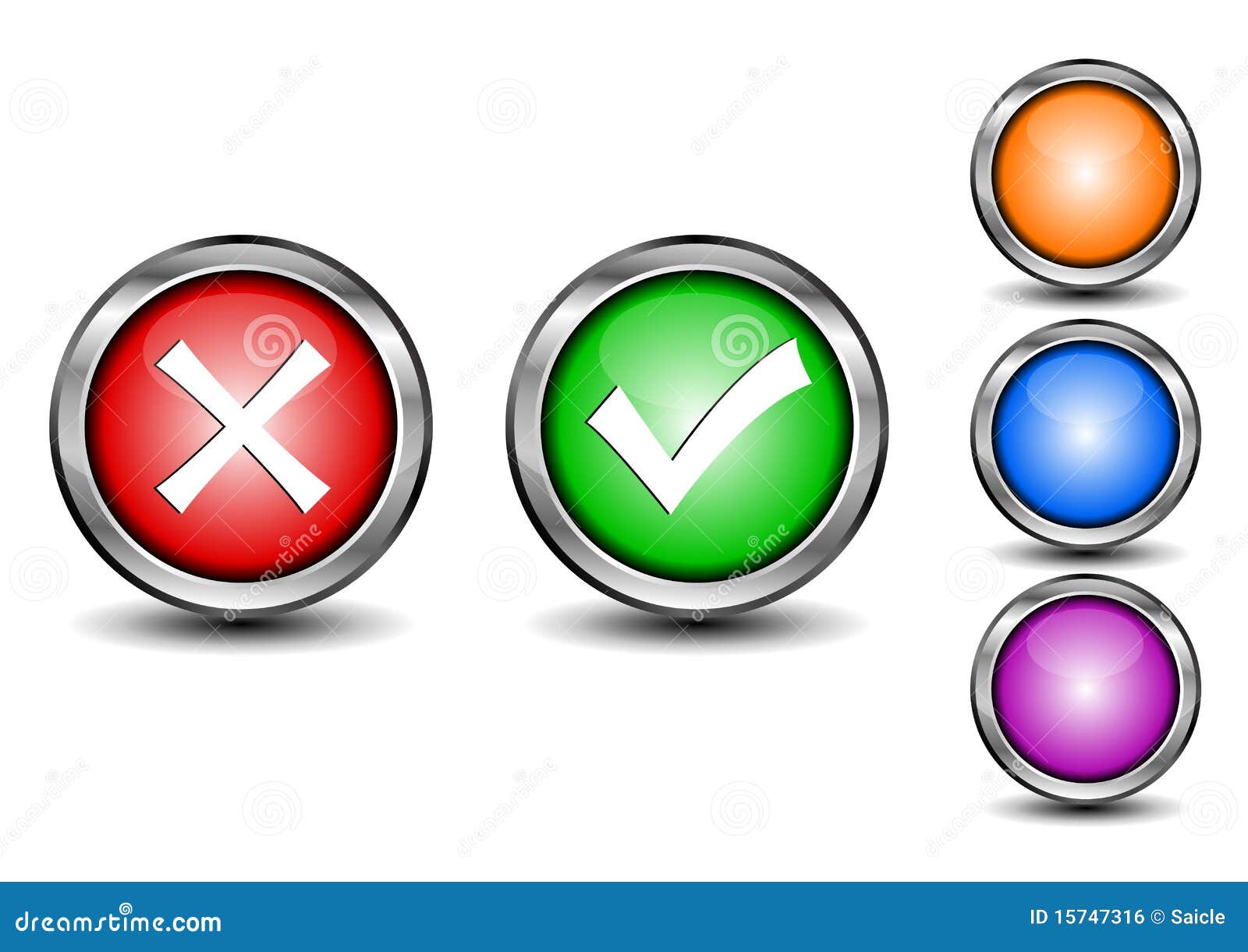 Check mark buttons stock vector. Illustration of badge - 15747316