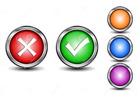 Check mark buttons stock vector. Illustration of badge - 15747316