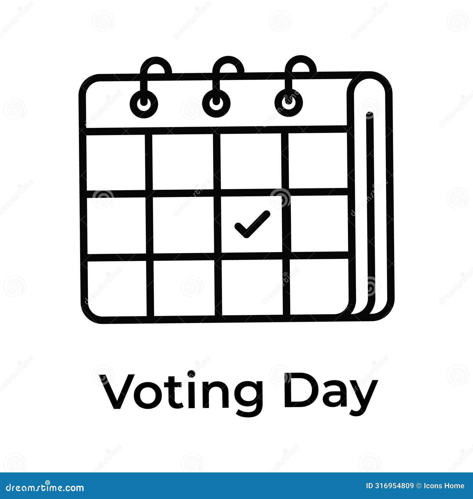 Check Mark on Calendar Showing Concept Icon of Voting Day, Election Day ...